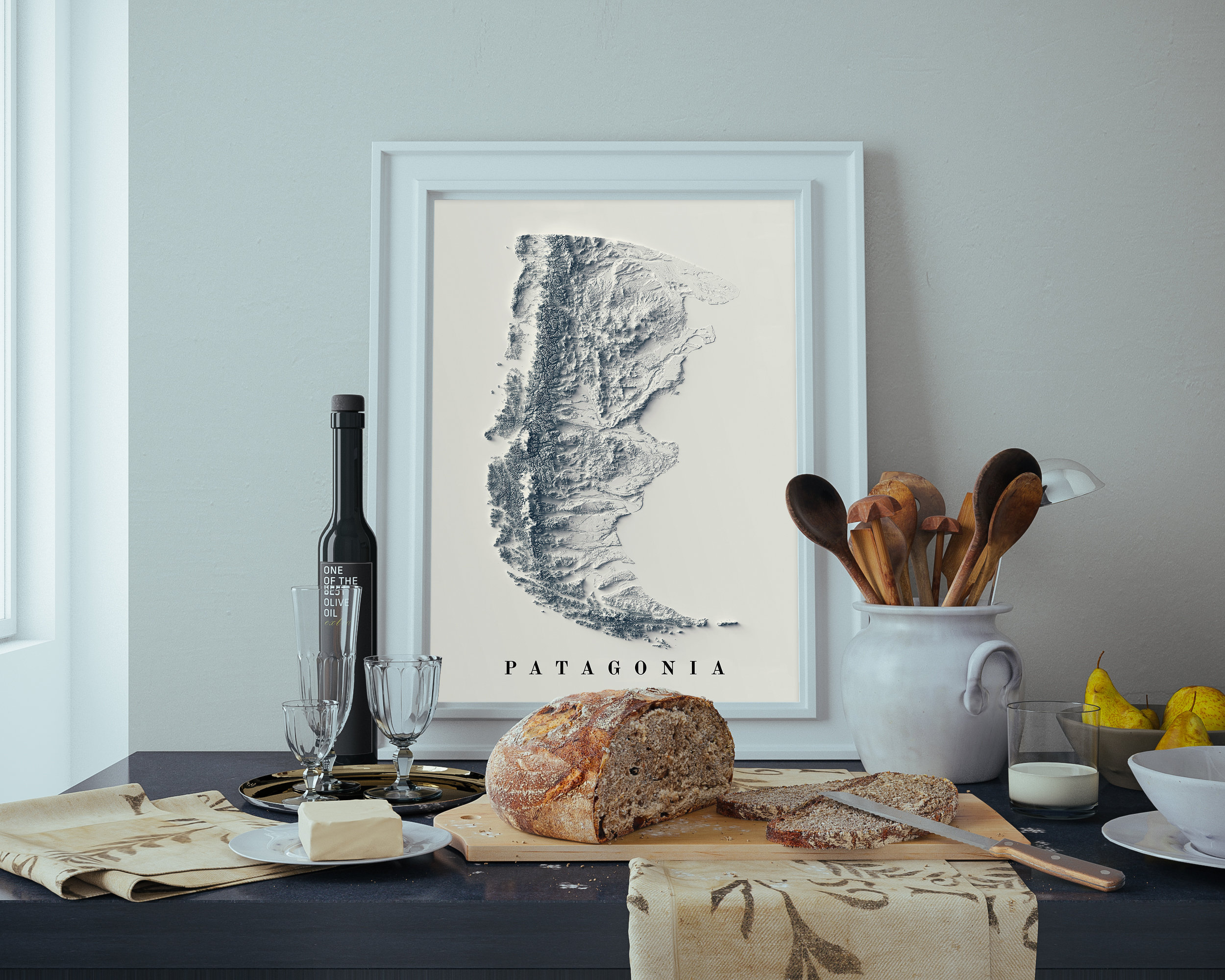 Patagonia Map set With Two Maps, Patagonia Shaded Relief Map, Patagonia ...