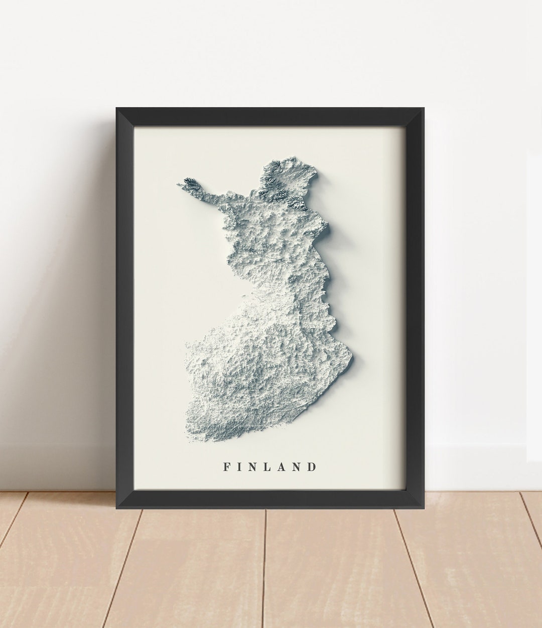 Finland Map, Finland Relief Map, Finland Wall Decor, Finland Minimalist ...