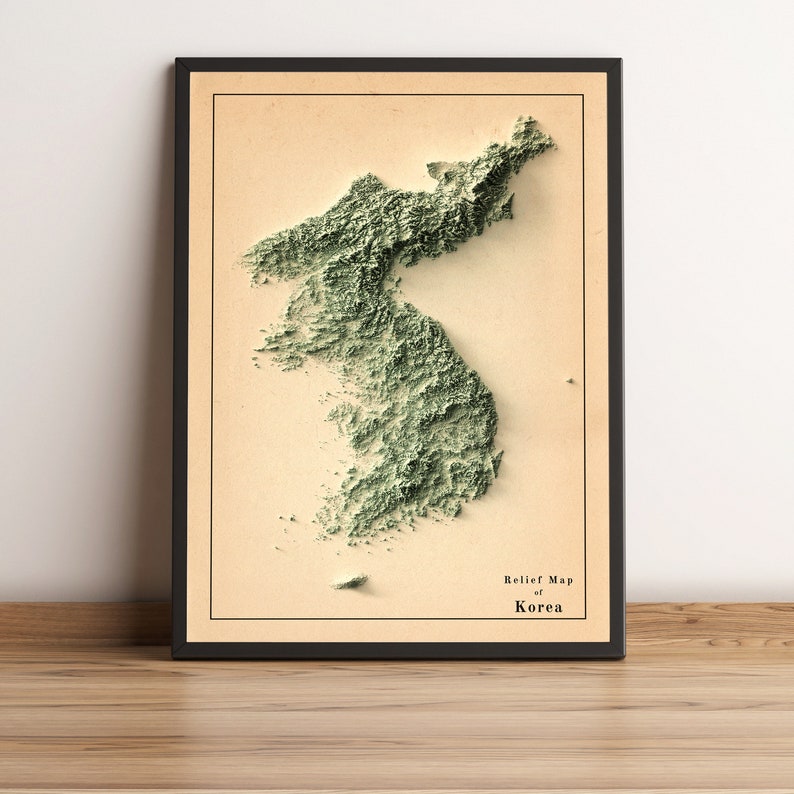 Koreas Map set With Two Maps, South Korea Relief Map, North Korea ...
