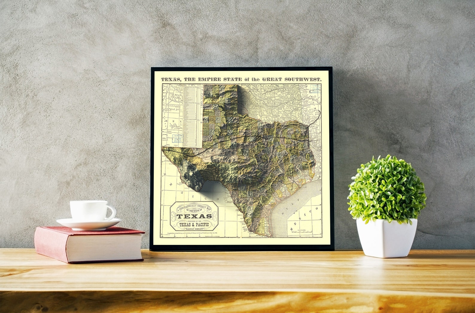 Texas Map Relief Map of Texas Texas Old Map Vintage Map - Etsy