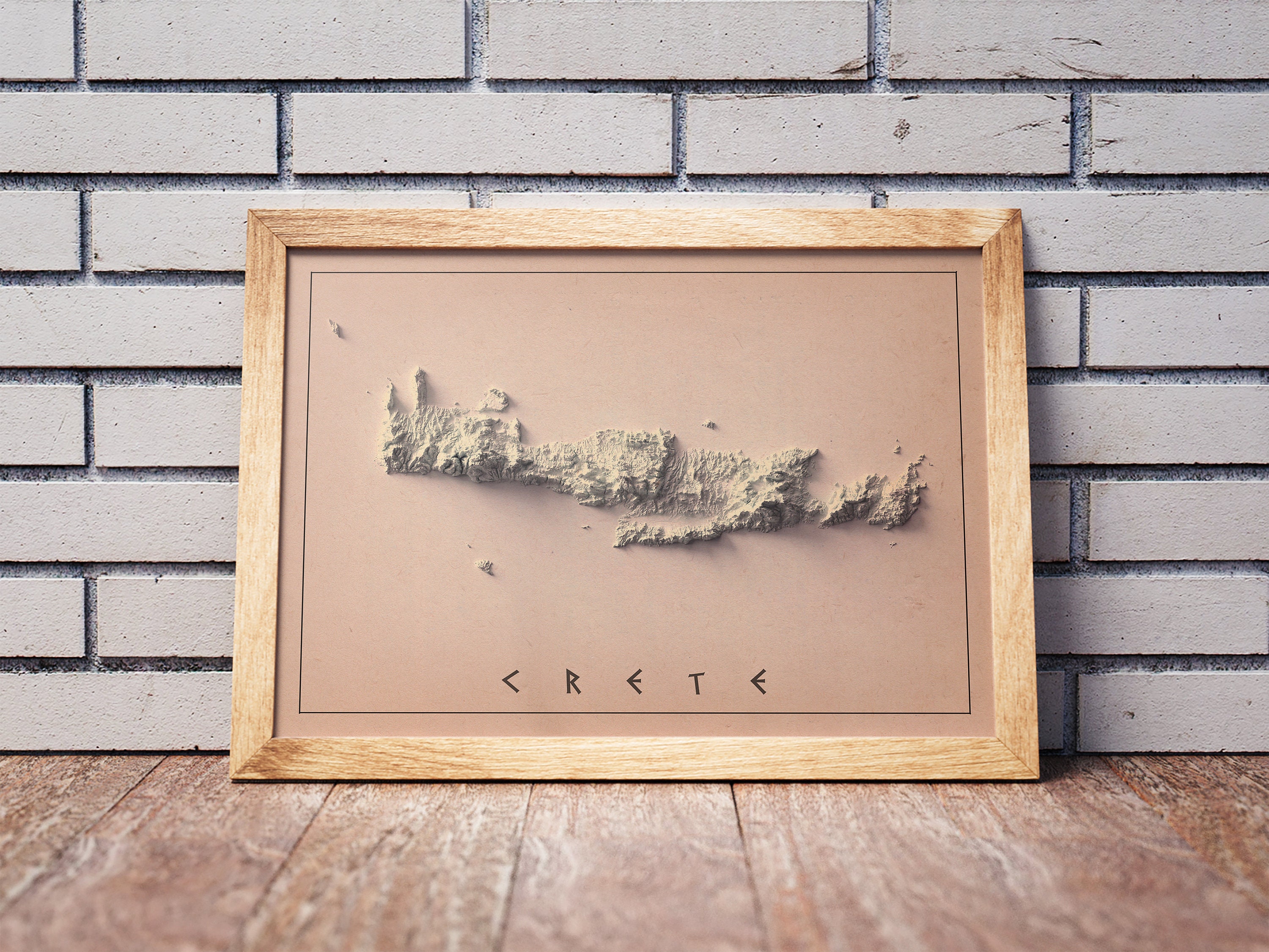 Crete, Greece Map Crete, Greece Relief Map Vintage Map of Crete, Greece ...