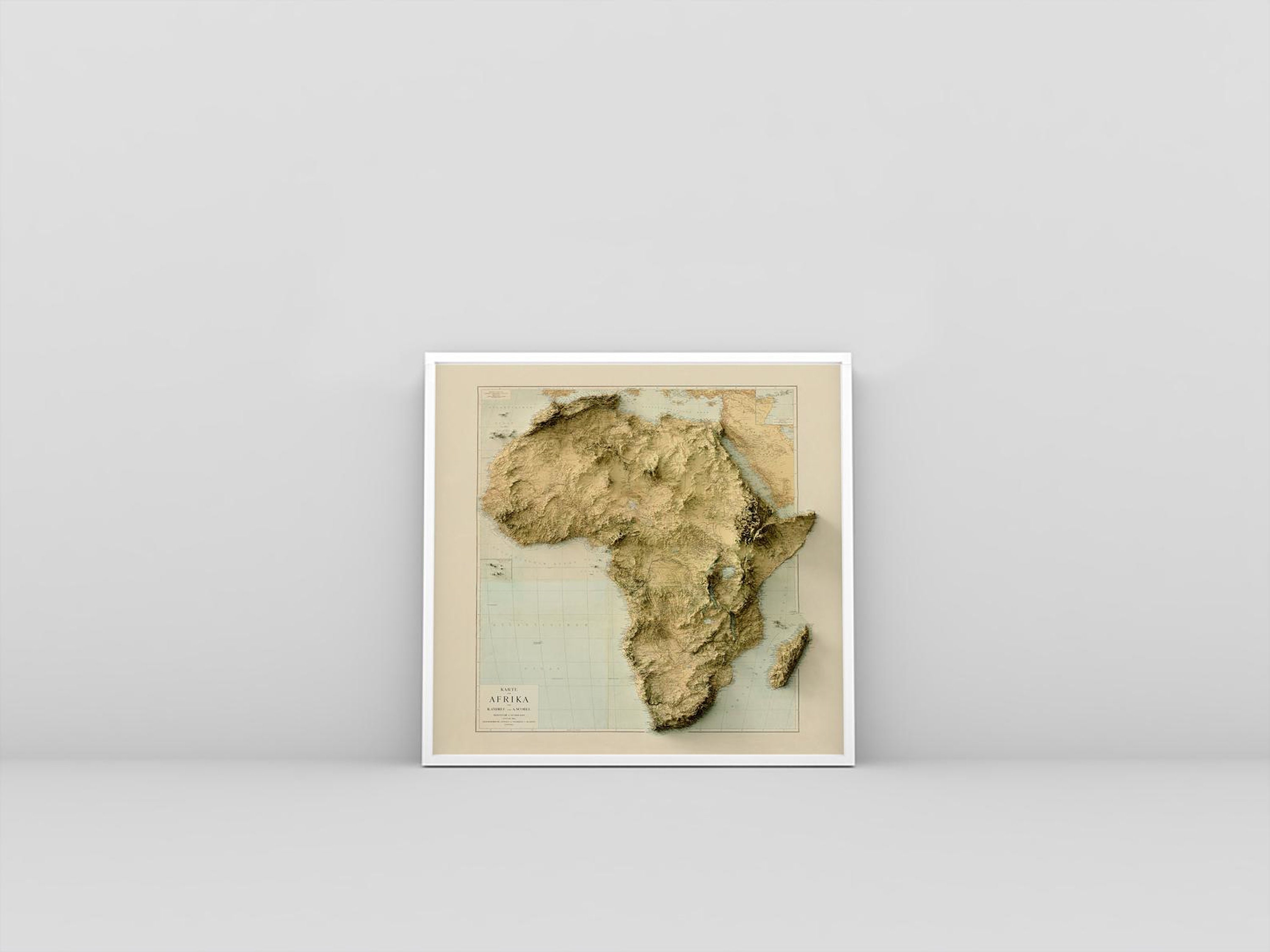 Africa Vintage Relief Map, Based on 1884 Original | Africa Wall Art ...