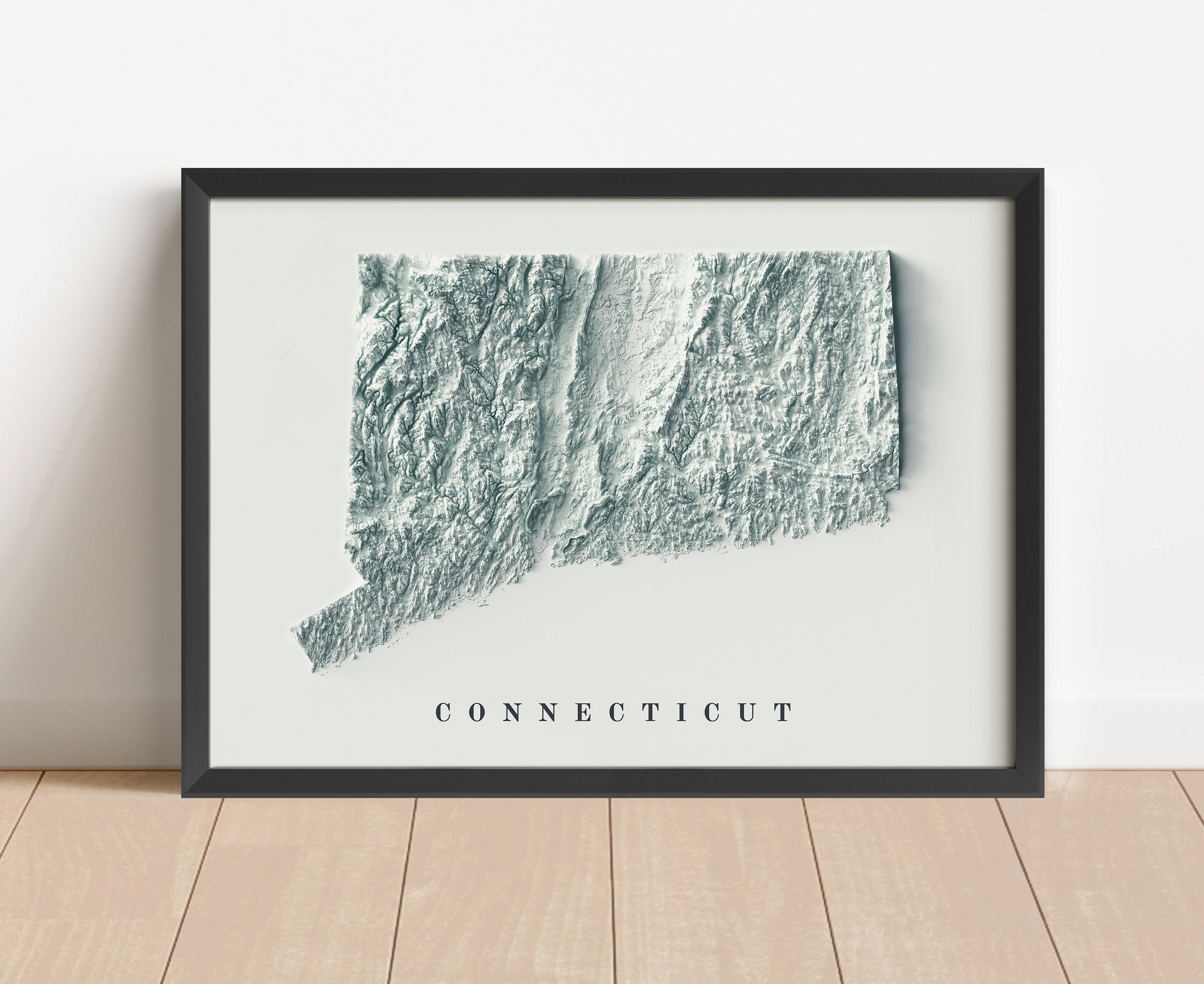 Connecticut Map, Connecticut Relief Map, Connecticut Wall Decor ...