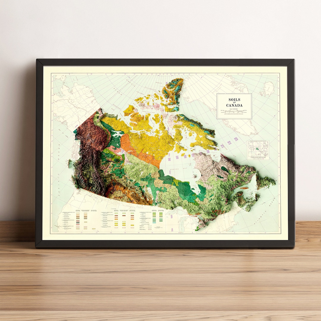 Relief map of canada