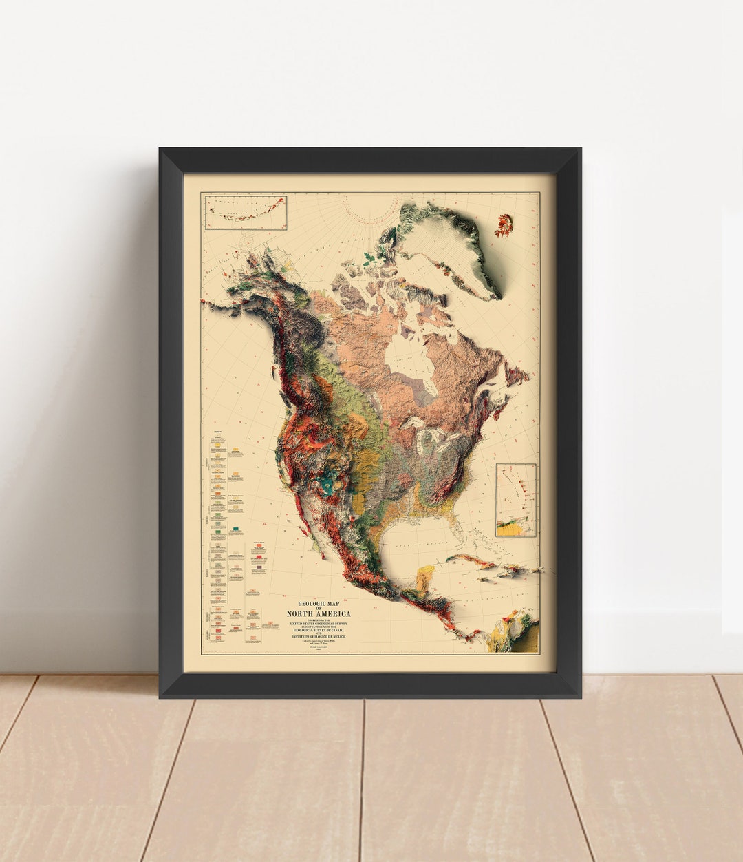 North America Vintage Relief Map, Based on 1911 Original | Central ...