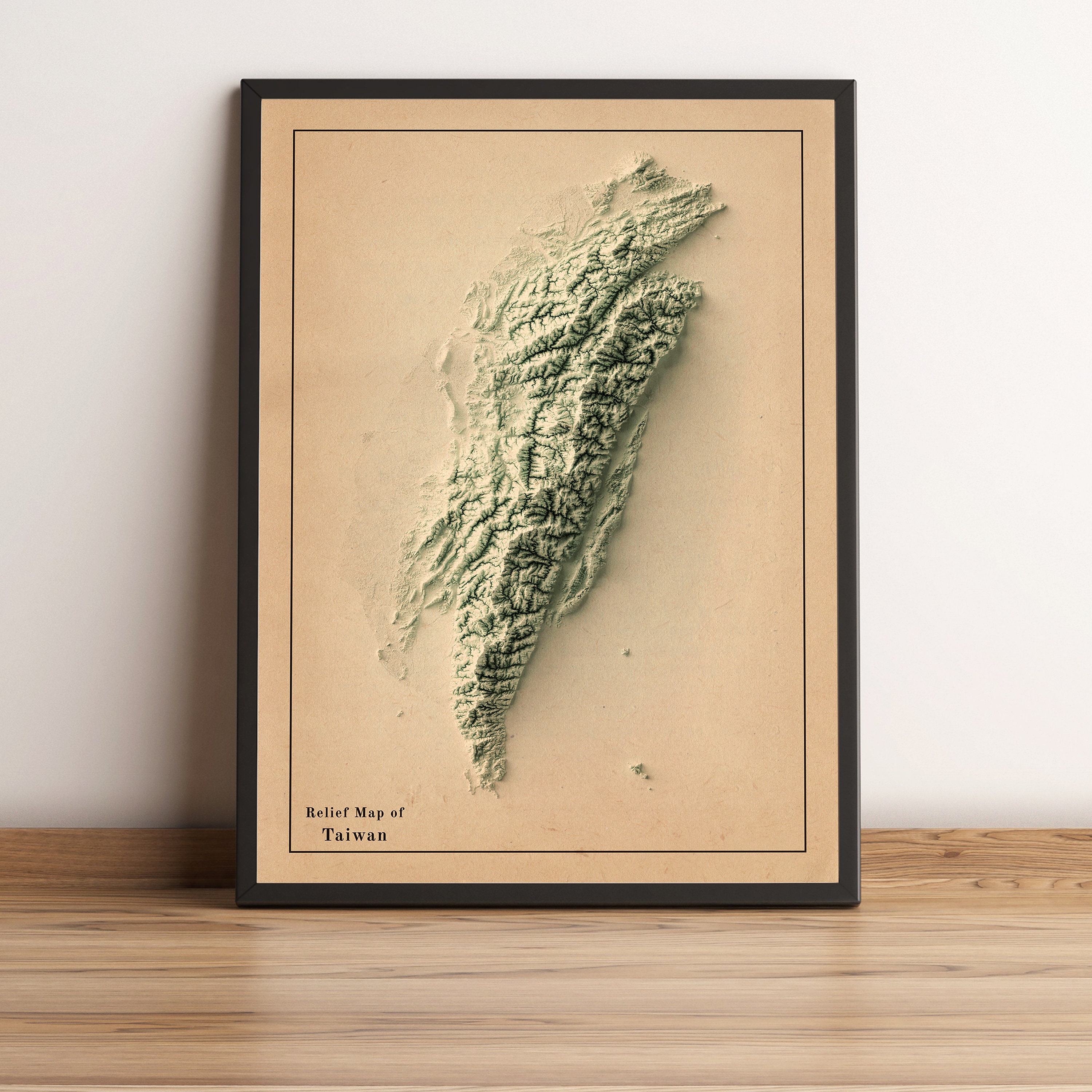 Taiwan Map, Taiwan Relief Map, Taiwan Wall Decor, Taiwan Minimalist Map ...
