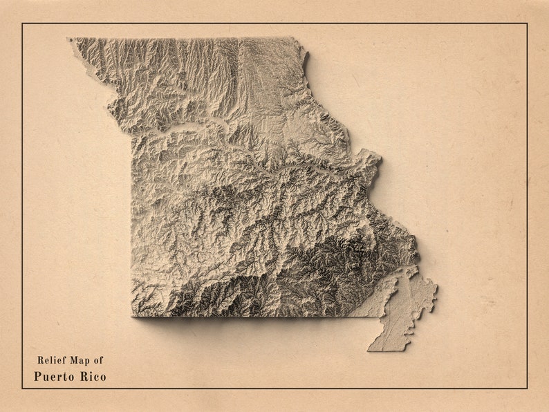 Missouri Map set With Two Maps, Missouri Shaded Relief Map, Missouri ...