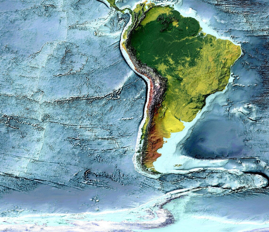 Pacific Ocean Ring of Fire Map, Pacific Ocean Relief Map, Ring of Fire ...