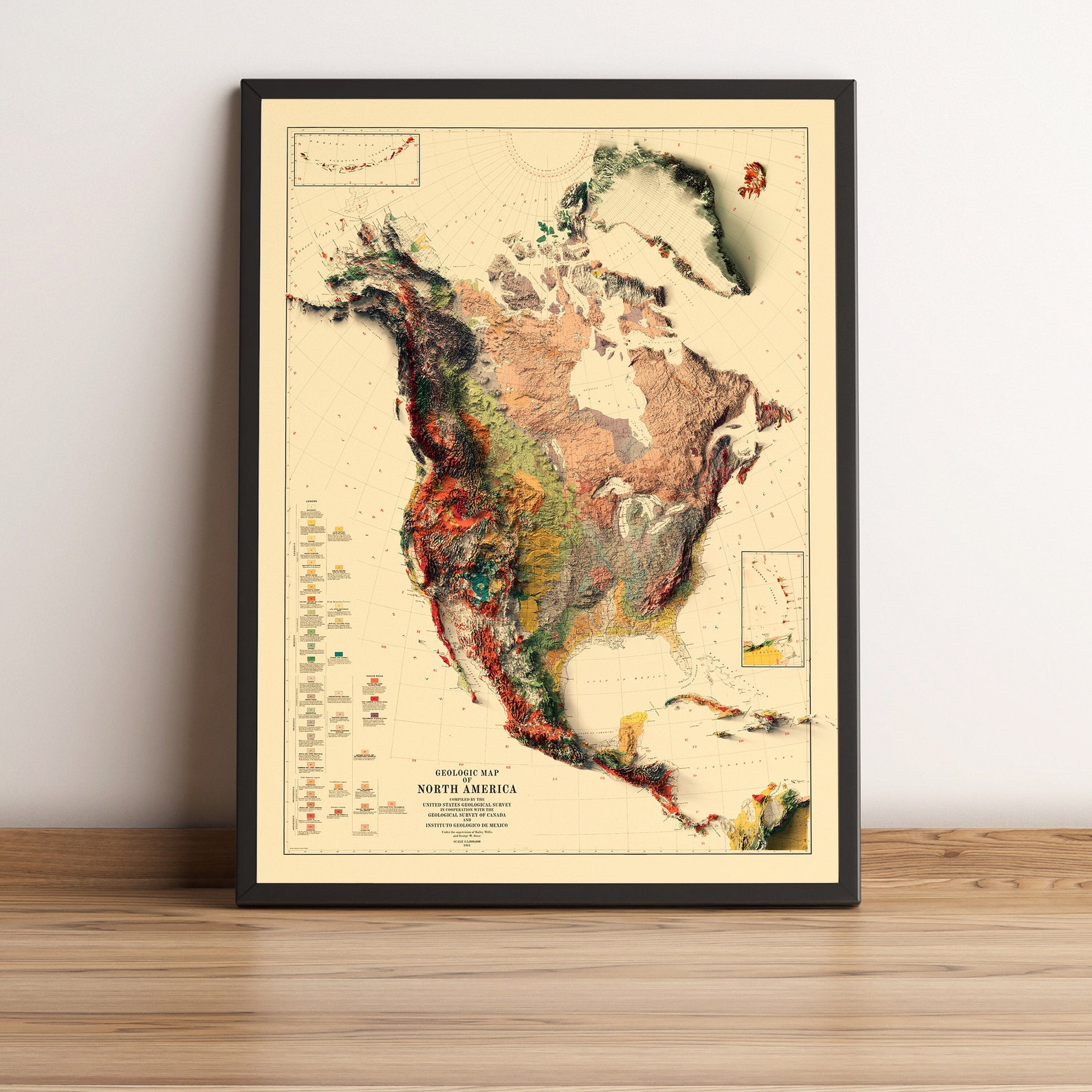 North America Map North America Relief Map North America - Etsy