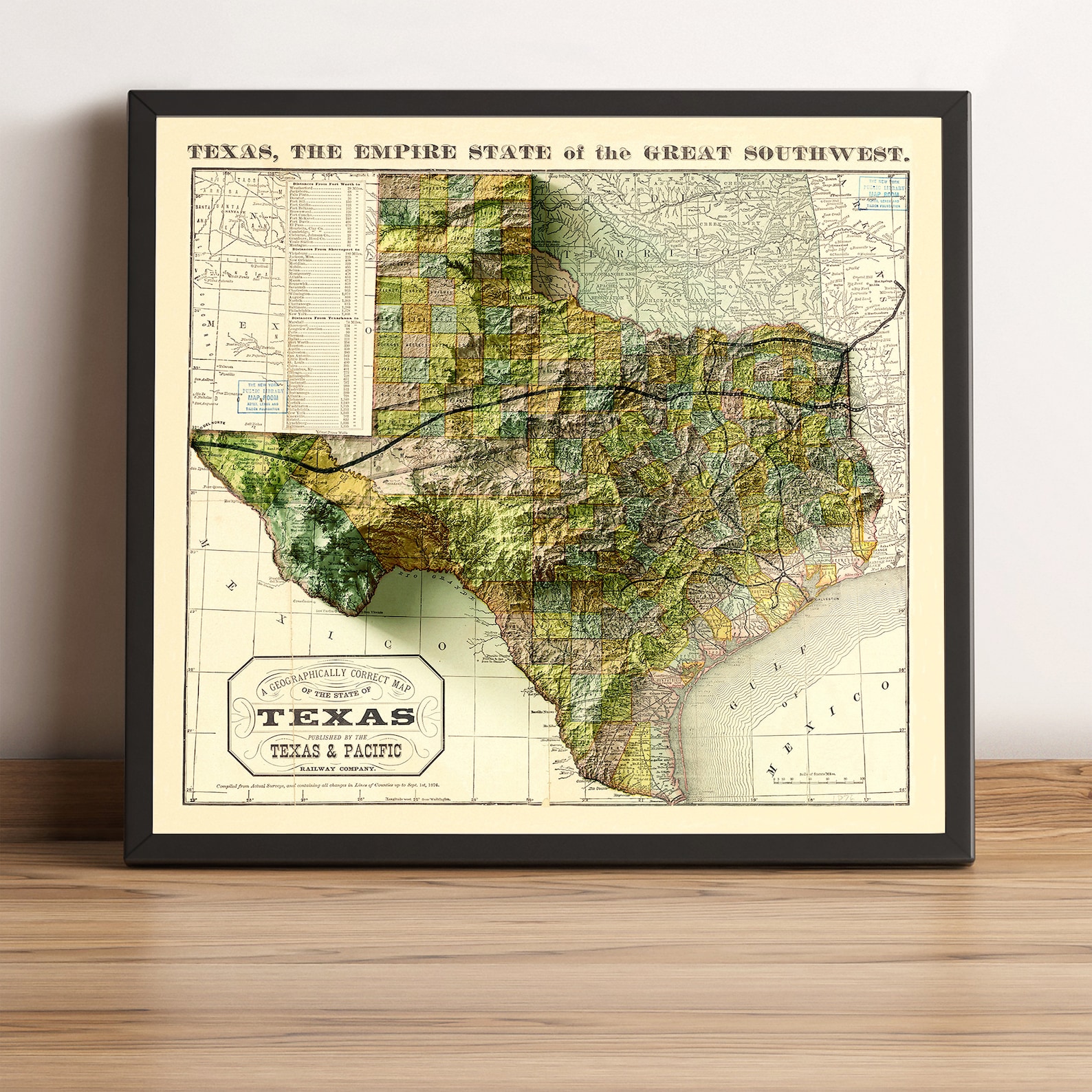 Texas Map Relief Map of Texas Texas Old Map Vintage Map | Etsy
