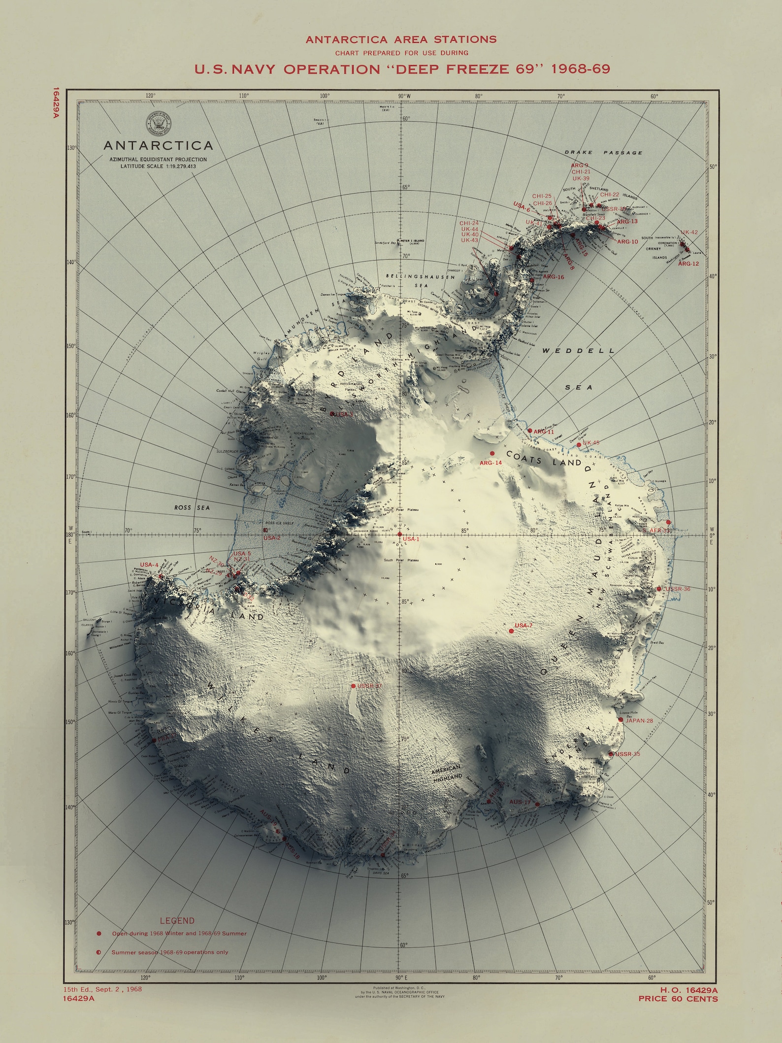 Mapa De La Antártida Mapa En Relieve De La Antártida Etsy México