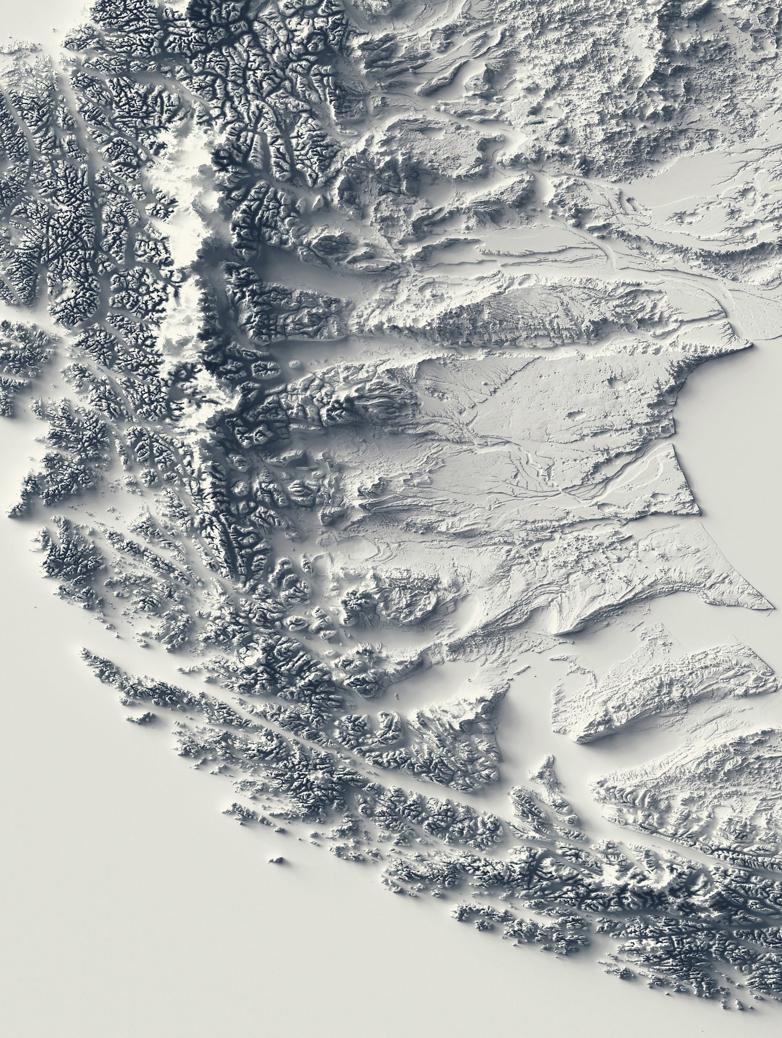 Patagonia Minimalist Relief Map | Patagonia Wall Art | Framed Patagonia ...