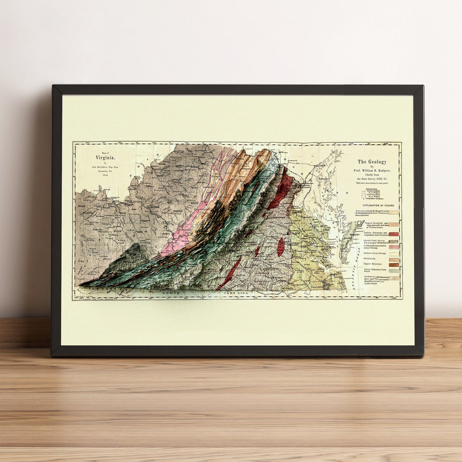 Virginia Map Virginia Relief Map Vintage Map of Virginia Virginia Print ...