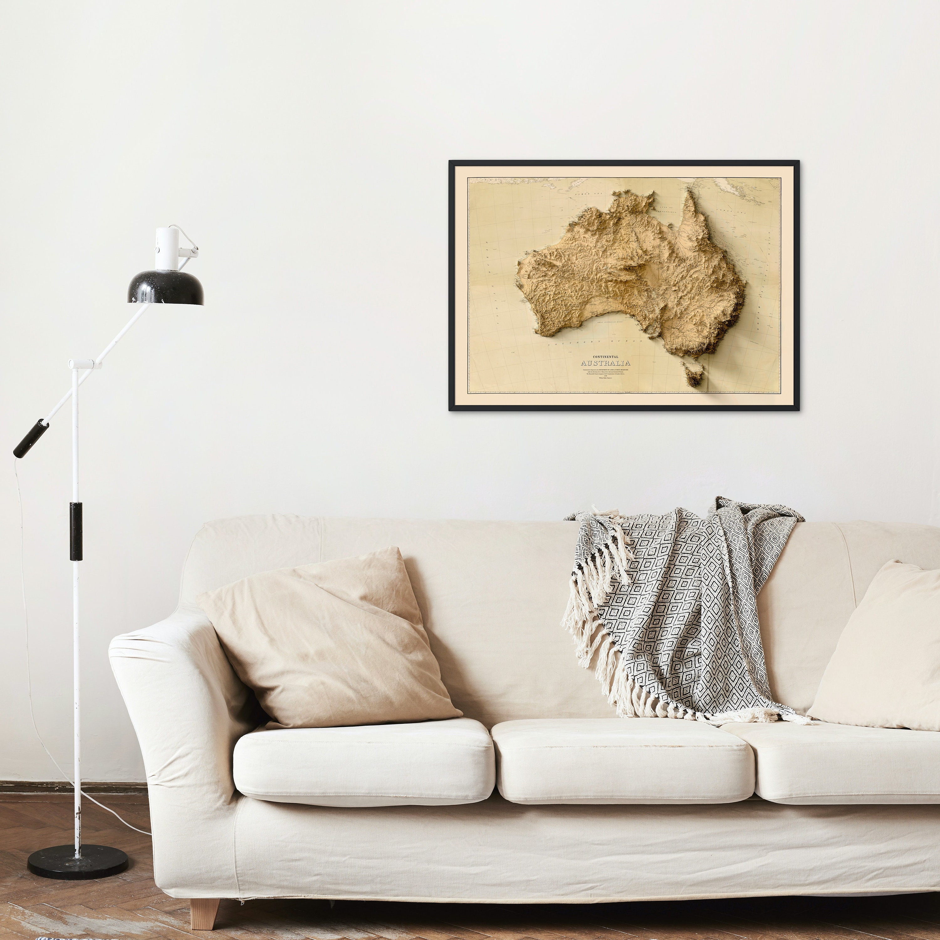 Australia Map Australia Relief Map Vintage Map of - Etsy