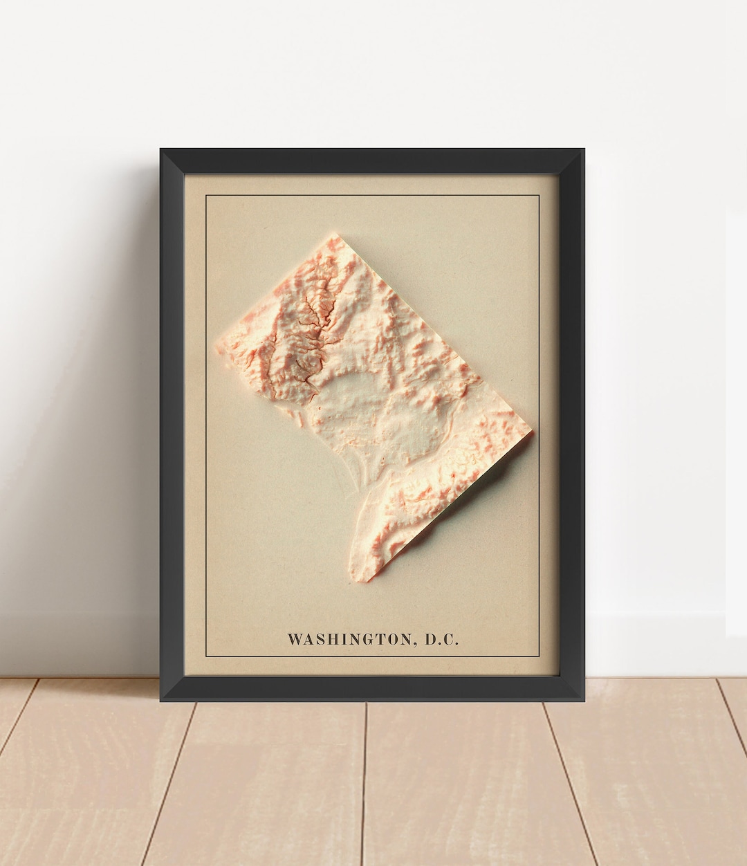 Washignton DC Map, Washignton Relief Map, Washignton Wall Decor ...