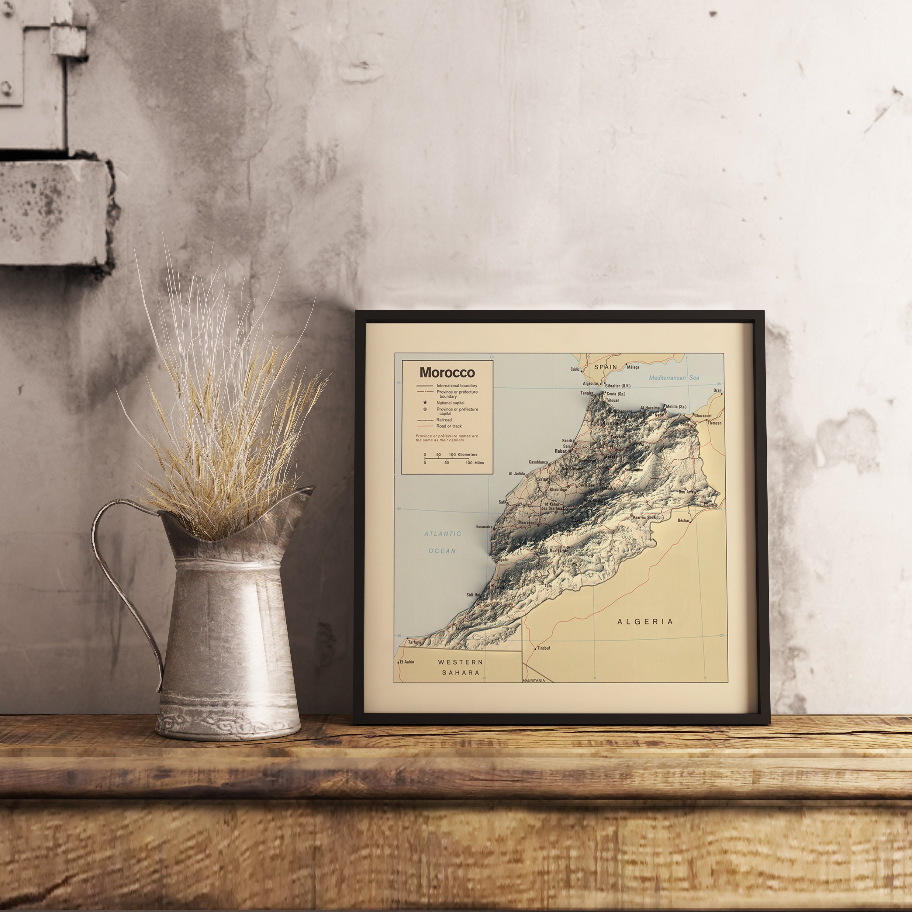 Morocco Map, Morocco Relief Map, Morocco Printable Map, Morocco Digital ...