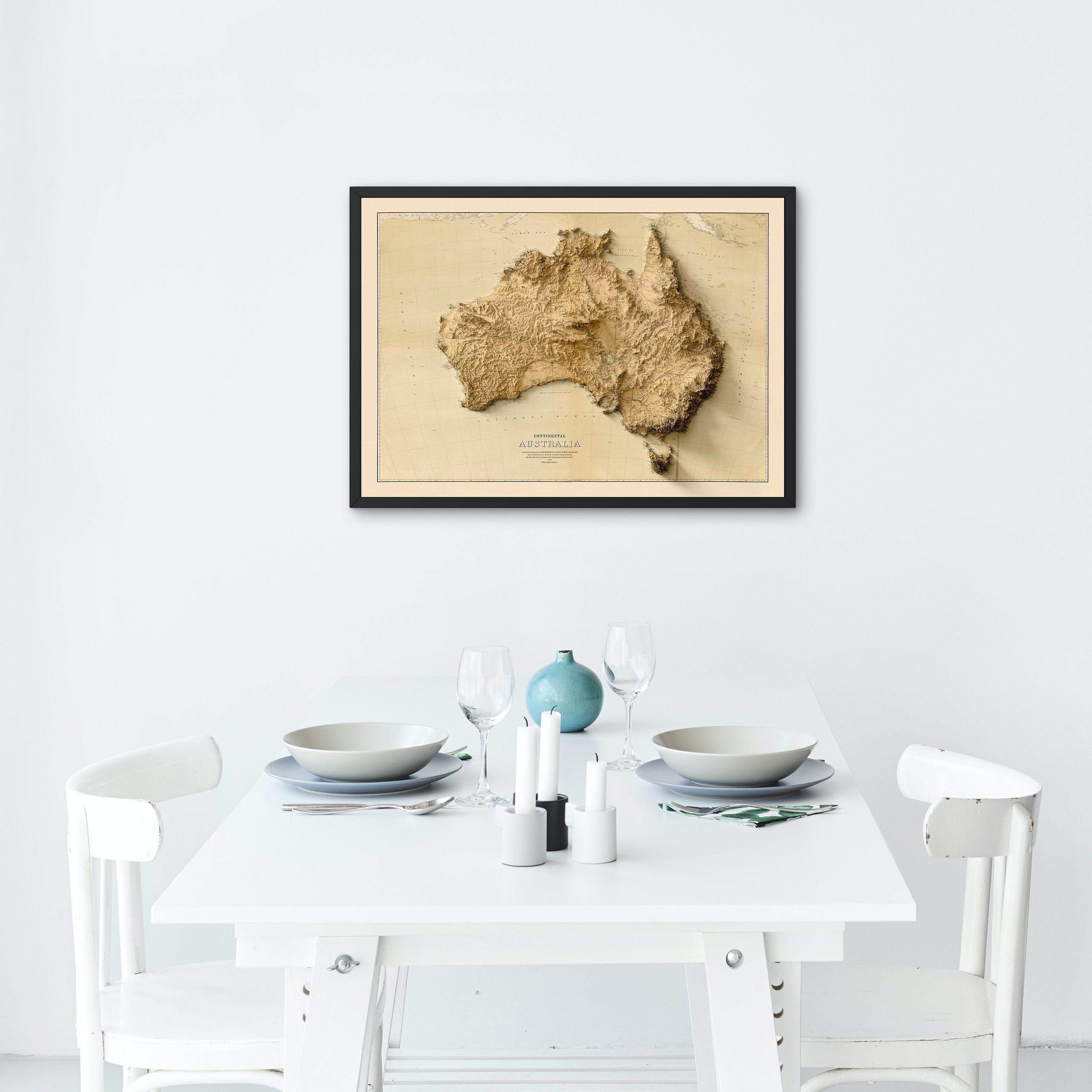 Australia Map Australia Relief Map Vintage Map of - Etsy Australia