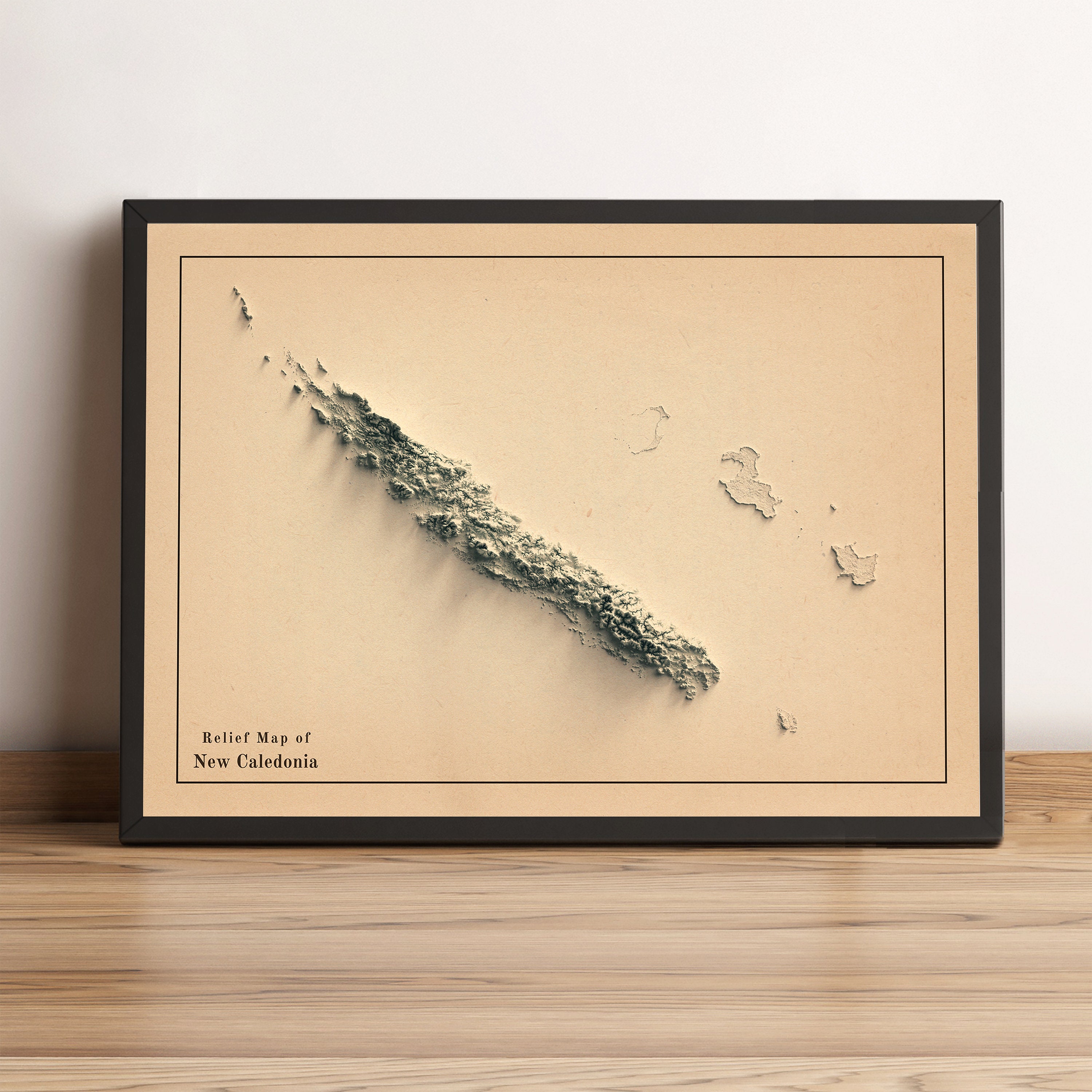 New Caledonia Map set With Two Maps, New Caledonia Relief Map, New ...