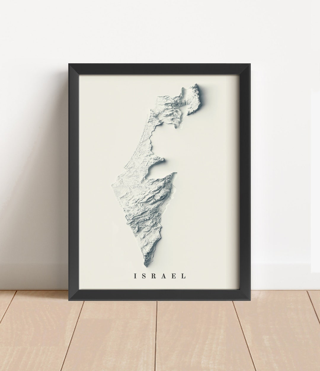Israel Minimalist Relief Map | Israel Wall Art | Israel Framed Print ...