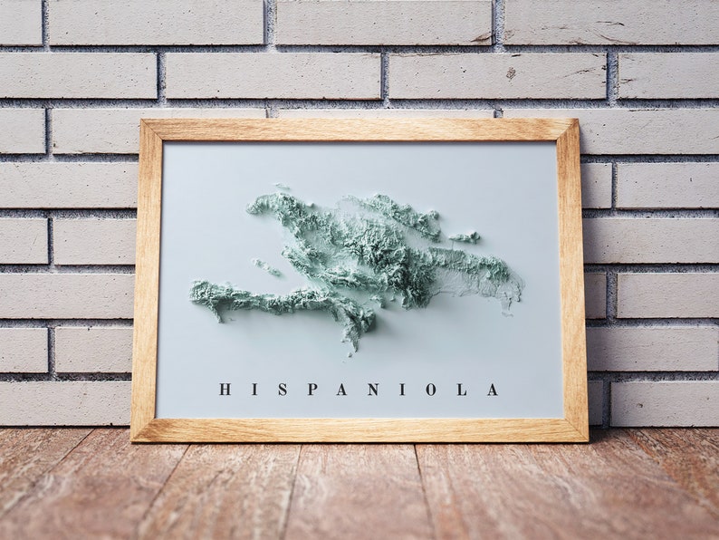 Hispaniola Island Map set With Two Maps Hispaniola Relief Map Haiti ...