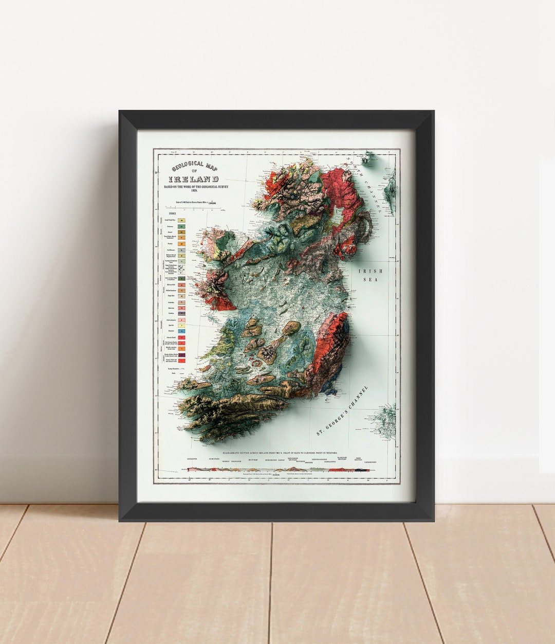 Ireland Map (1926), Ireland Relief Map, Ireland Wall Decor, Ireland ...