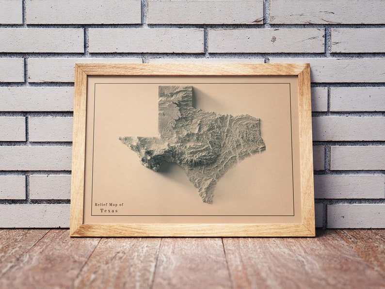 Texas Map set With Two Maps, Texas Relief Map, Texas Printable Map ...