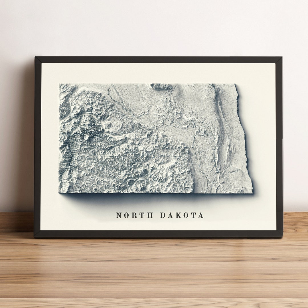 North Dakota Map set With Two Maps North Dakota Printable - Etsy