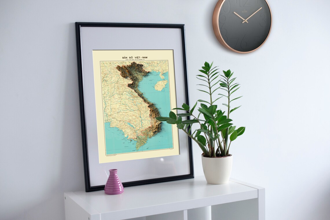 Vietnam Map, Vietnam Relief Map, Vietnam Printable Map, Vietnam Art ...