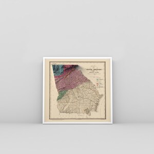 Georgia (USA) Vintage Relief Map, Based on 1849 Original | Georgia Wall ...