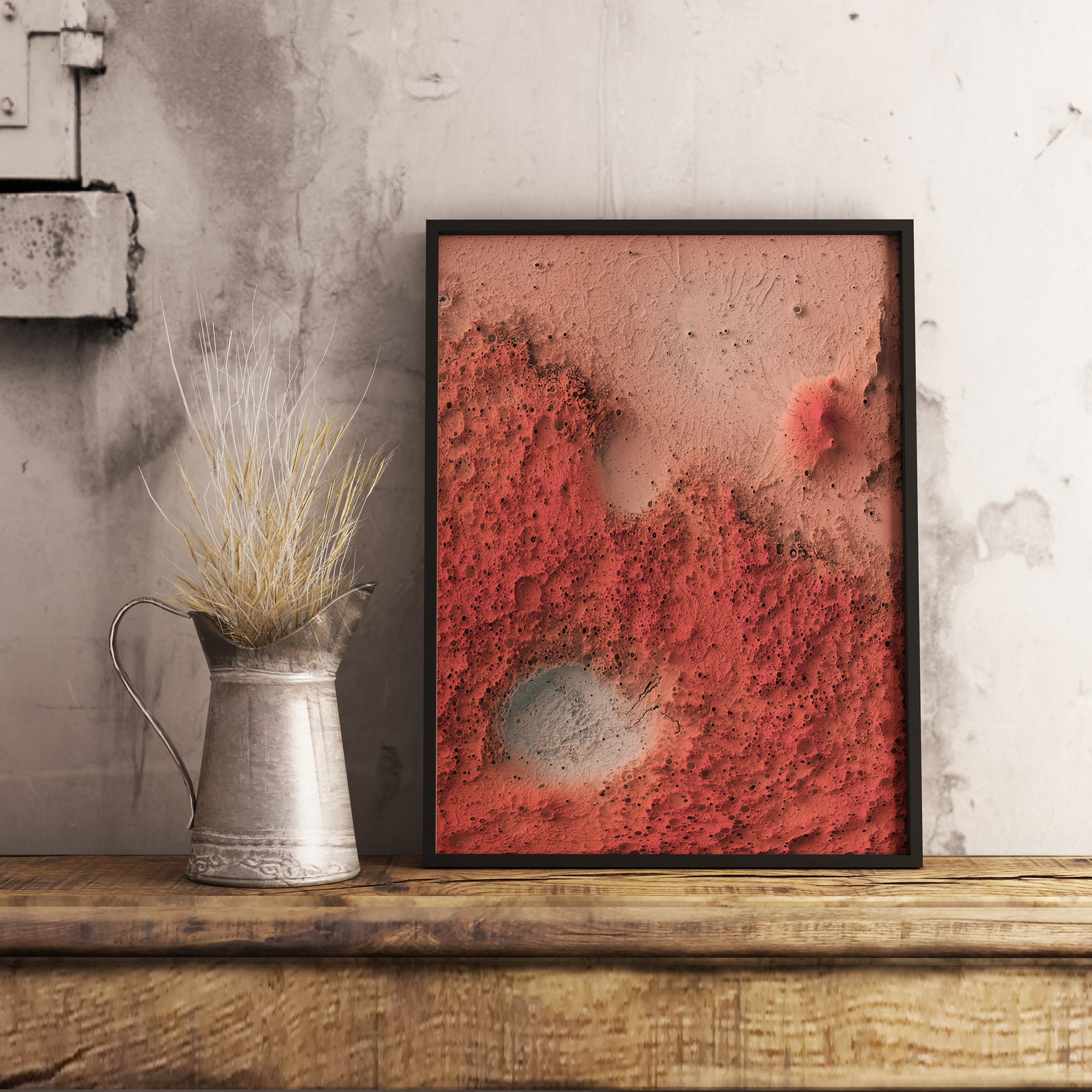 Mars Map Mars Relief Map Vintage Map of Mars Mars Print Topographic Map ...