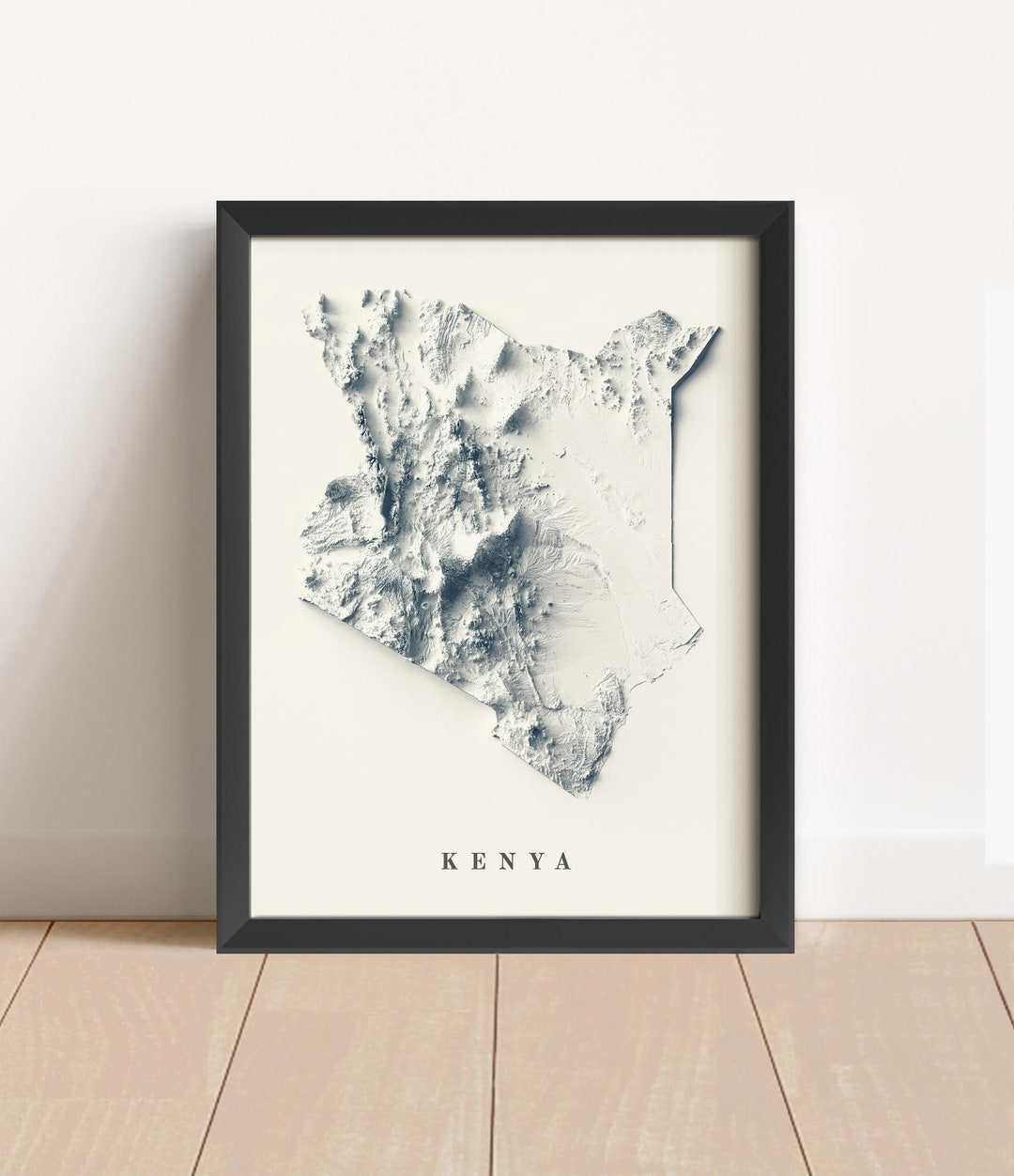 Kenya Map, Kenya Relief Map, Kenya Decor, Kenya Minimalist Map, Kenya ...