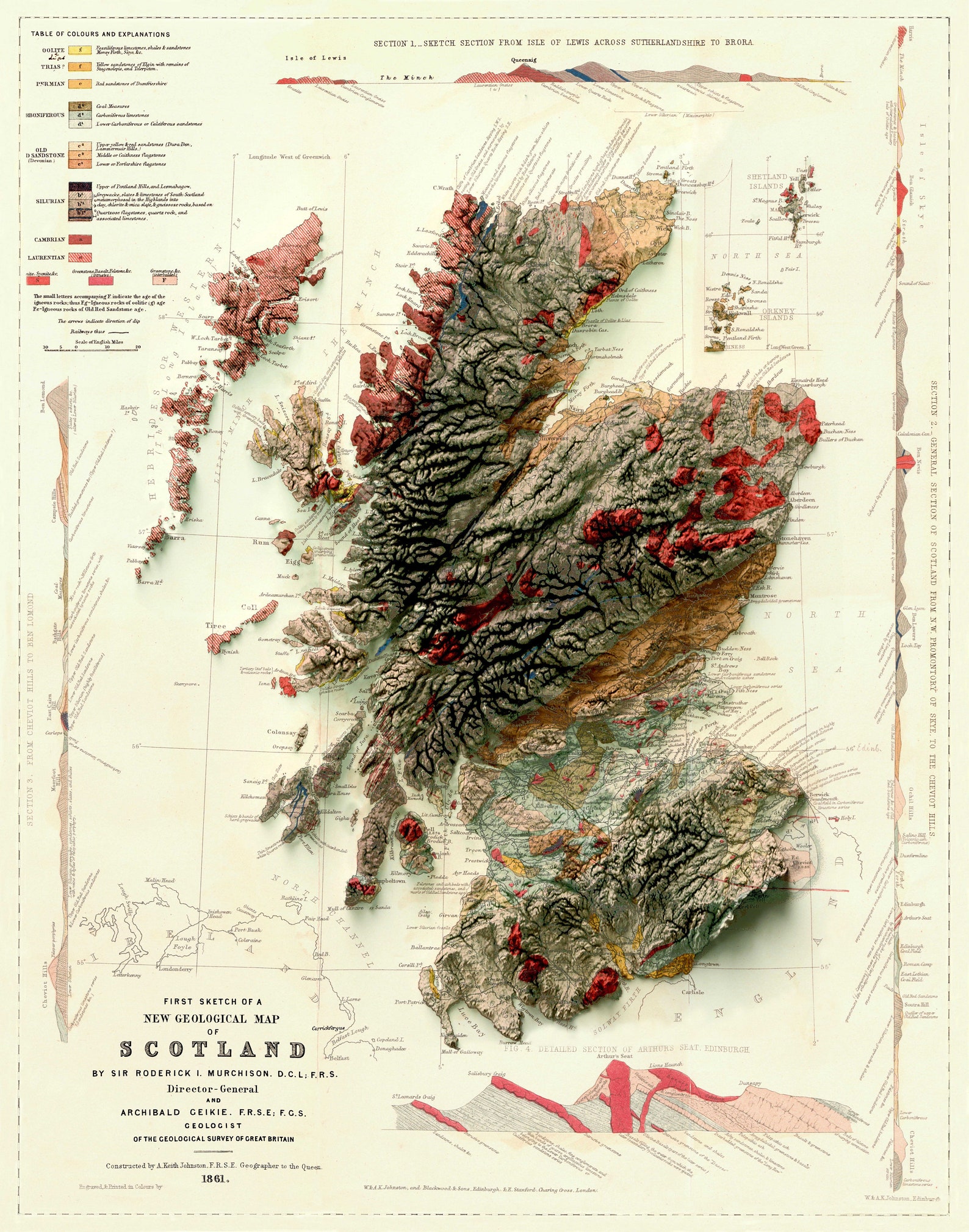 Scotland Map Scotland Geological Map Scotland 3D Map - Etsy Australia