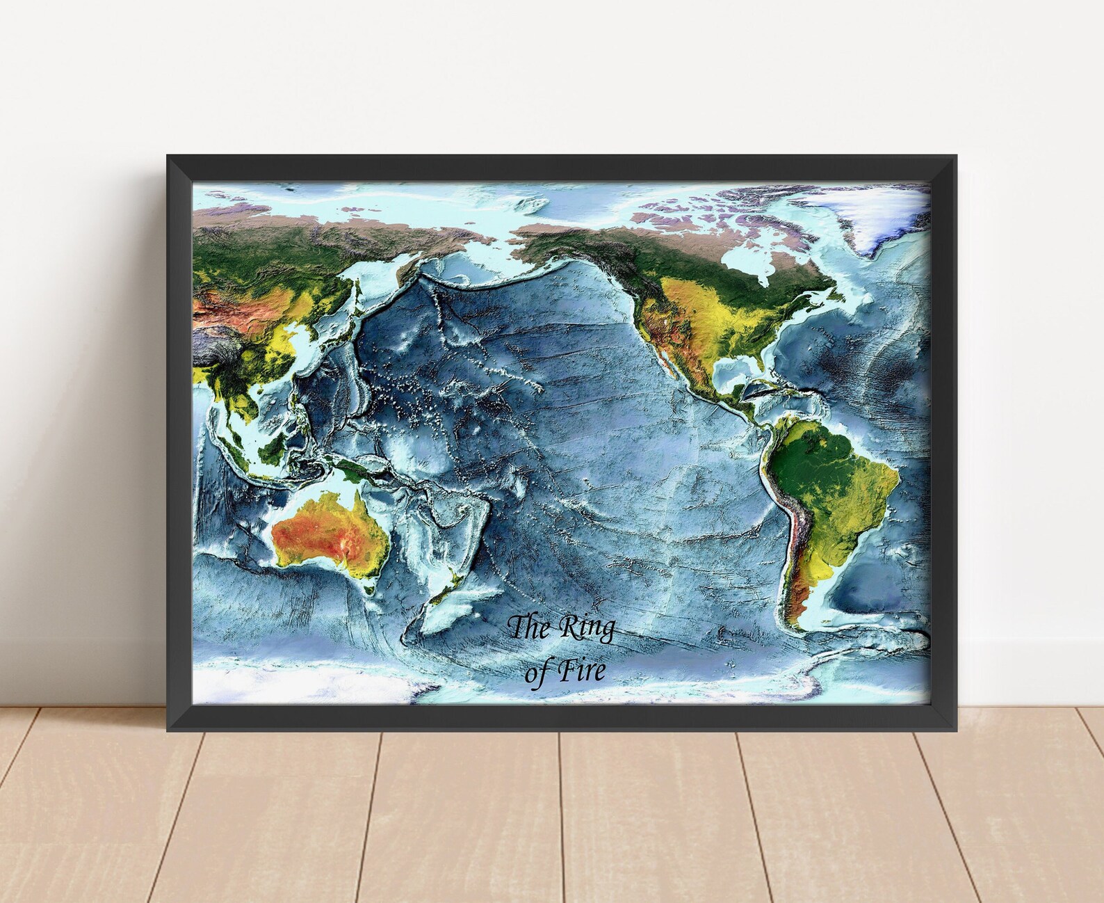 Pacific Ocean Ring of Fire Map, Pacific Ocean Relief Map, Ring of Fire ...