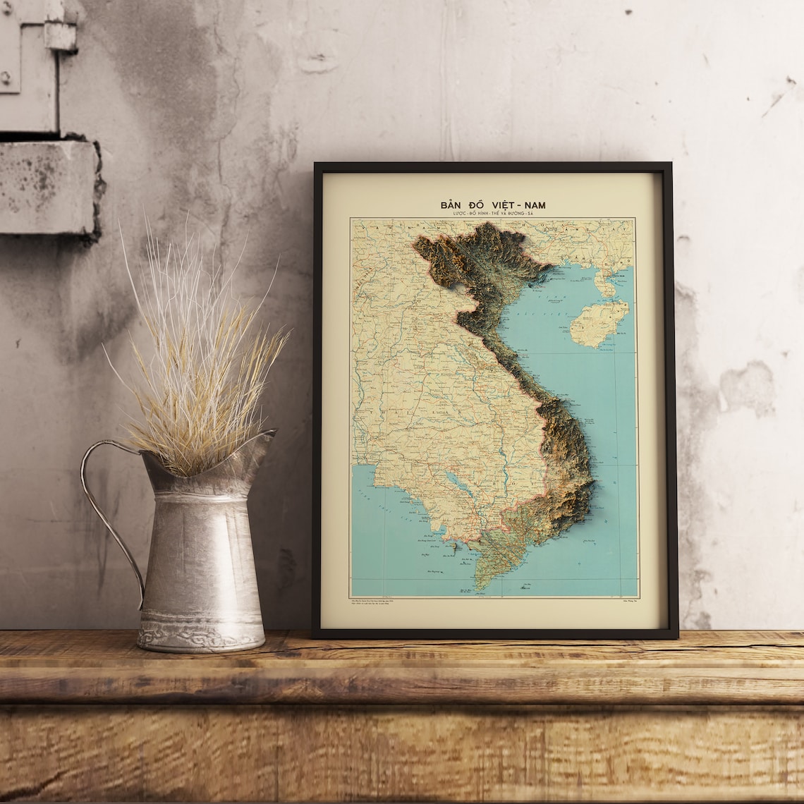 Vietnam Map, Vietnam Relief Map, Vietnam Printable Map, Vietnam Art ...
