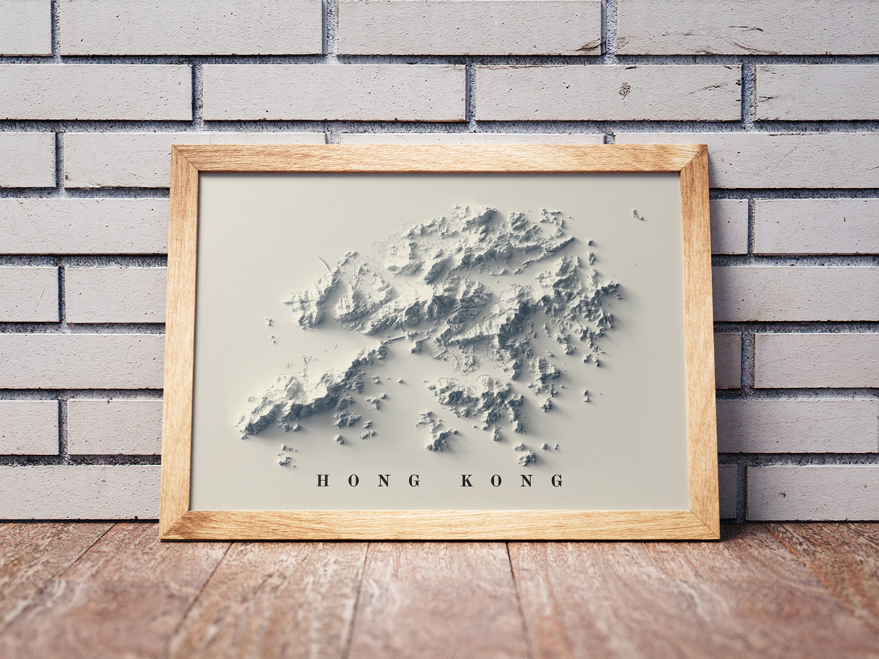 Hong Kong Map set With Two Maps Hong Kong Relief Map Hong - Etsy