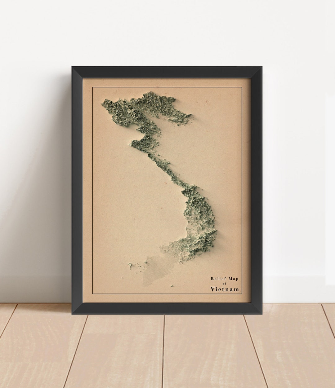 Vietnam Map, Vietnam Relief Map, Vietnam Wall Decor, Vietnam Minimalist ...