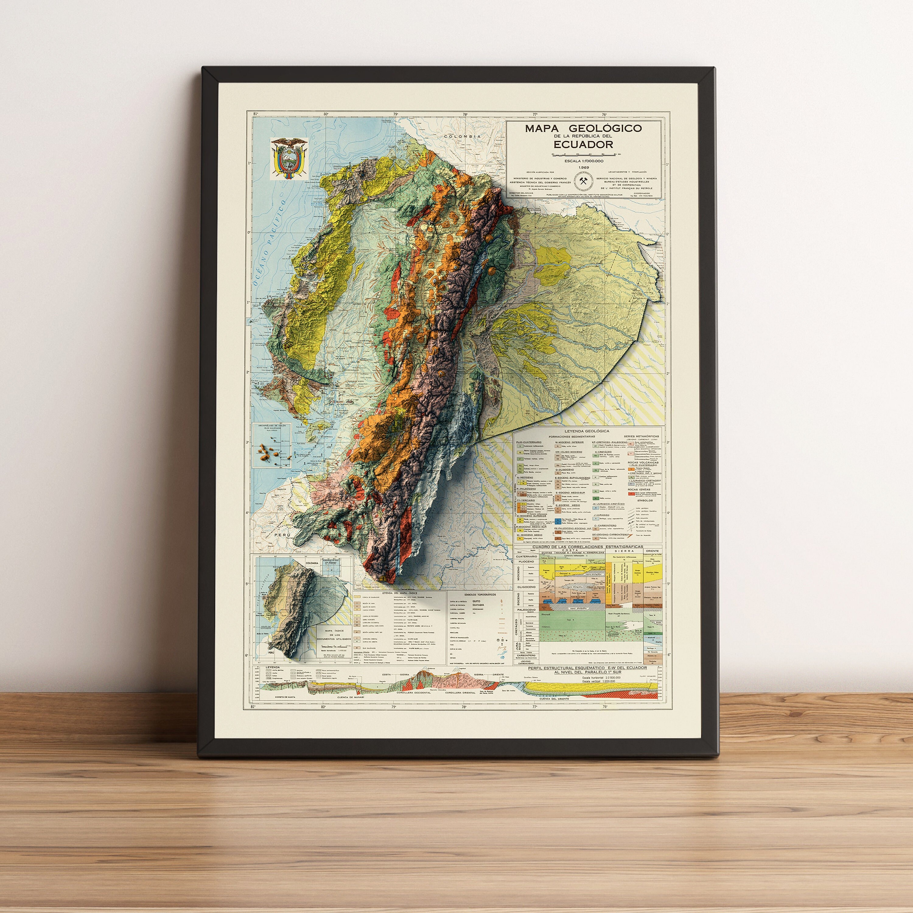 Ecuador Map, Ecuador Printable Map, Ecuador Relief Map, Ecuador Vintage ...