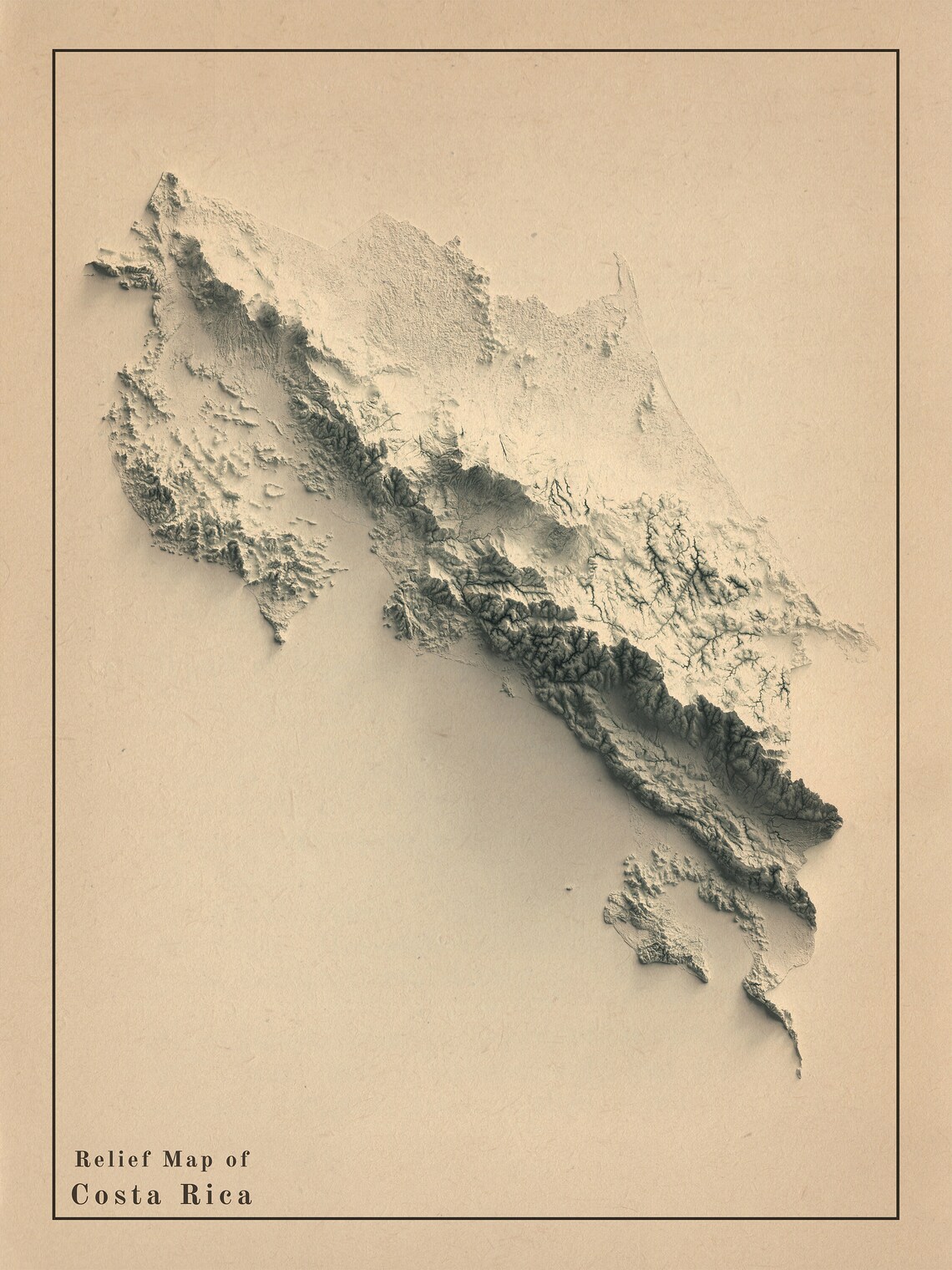 Costa Rica Map set With Two Maps, Costa Rica Relief Map, Costa Rica ...