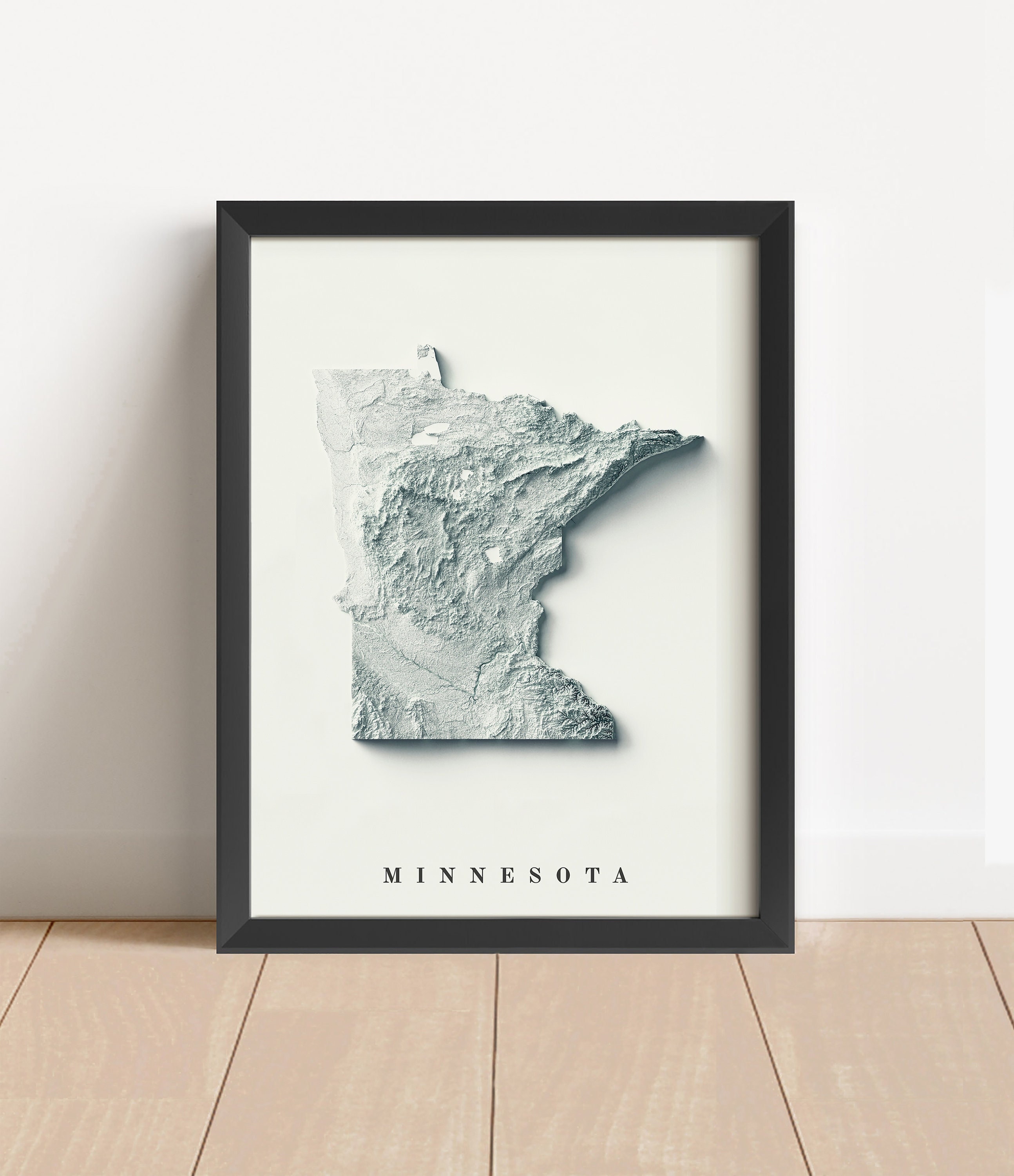 Minnesota Map, Minnesota Relief Map, Minnesota Wall Decor, Minnesota Minimalist Map, Minnesota ...