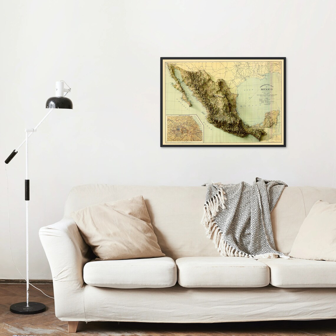 Map of Mexico Relief Map of Mexico Mexico Map Old Map of Mexico Vintage ...