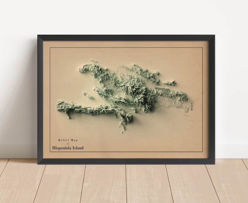 Hispaniola Island Map, Haiti Relief Map, Dominican Republic Map ...
