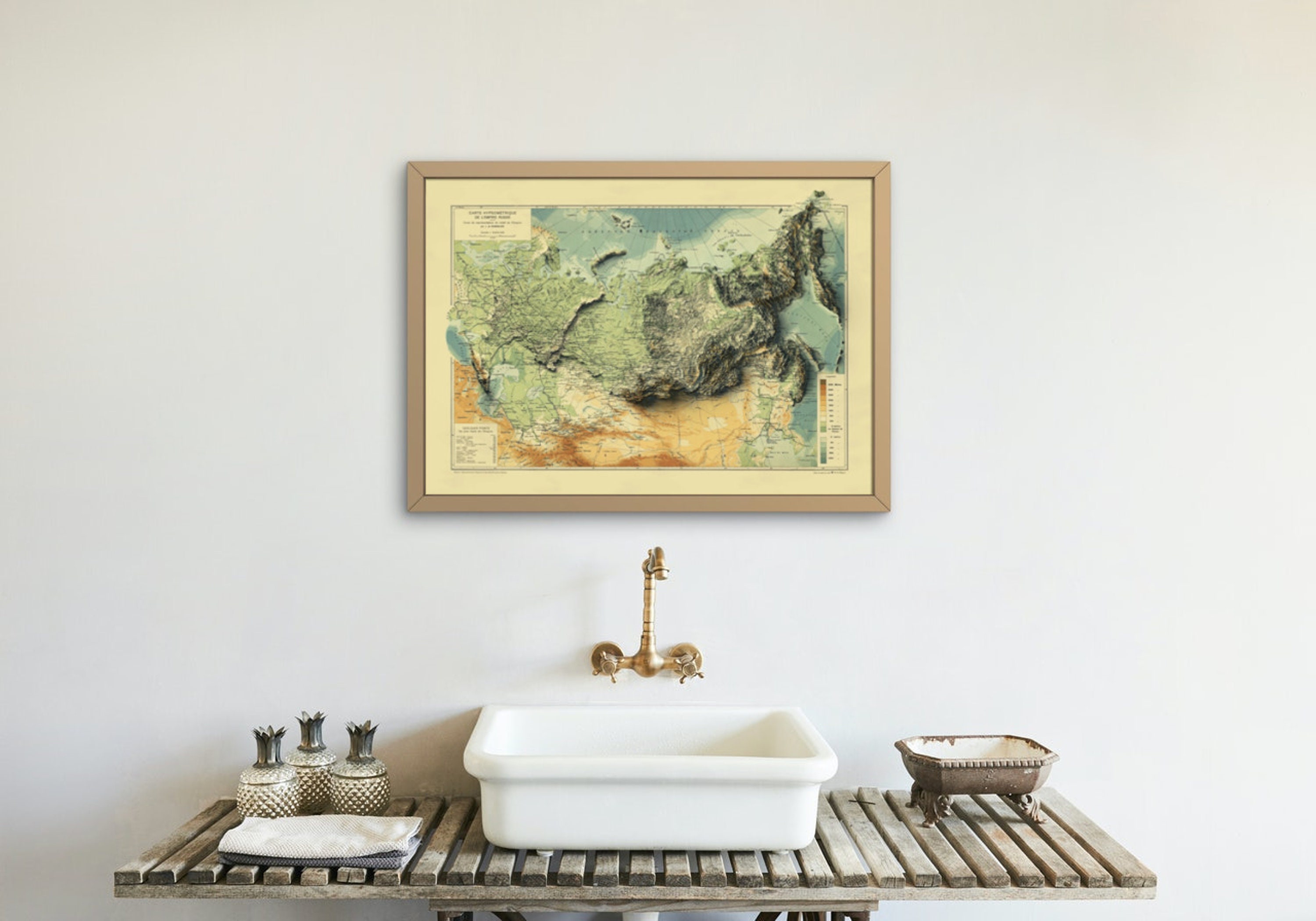 Russia Map Russia Relief Map Russia Printable Map Russia - Etsy