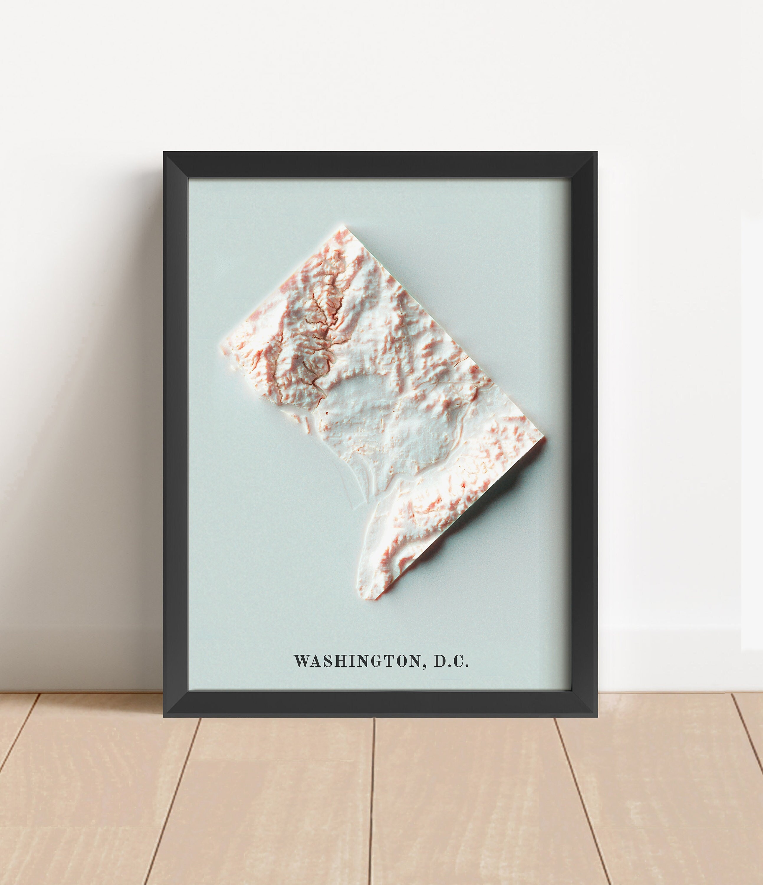 Washignton DC Map, Washignton Relief Map, Washignton Wall Decor ...