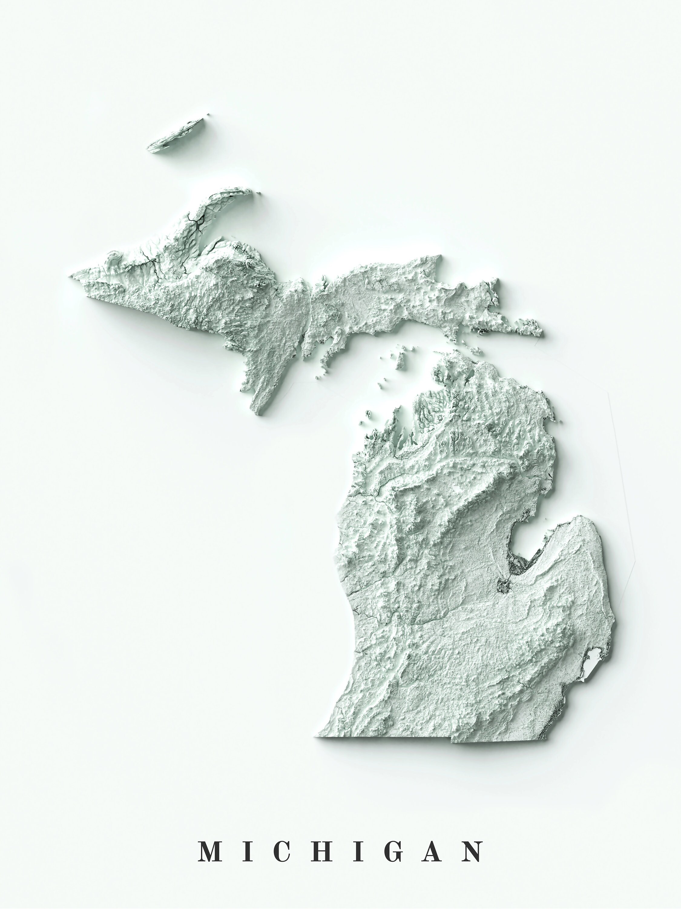 Michigan Map set With Two Maps, Michigan Printable Map, Michigan Wall ...