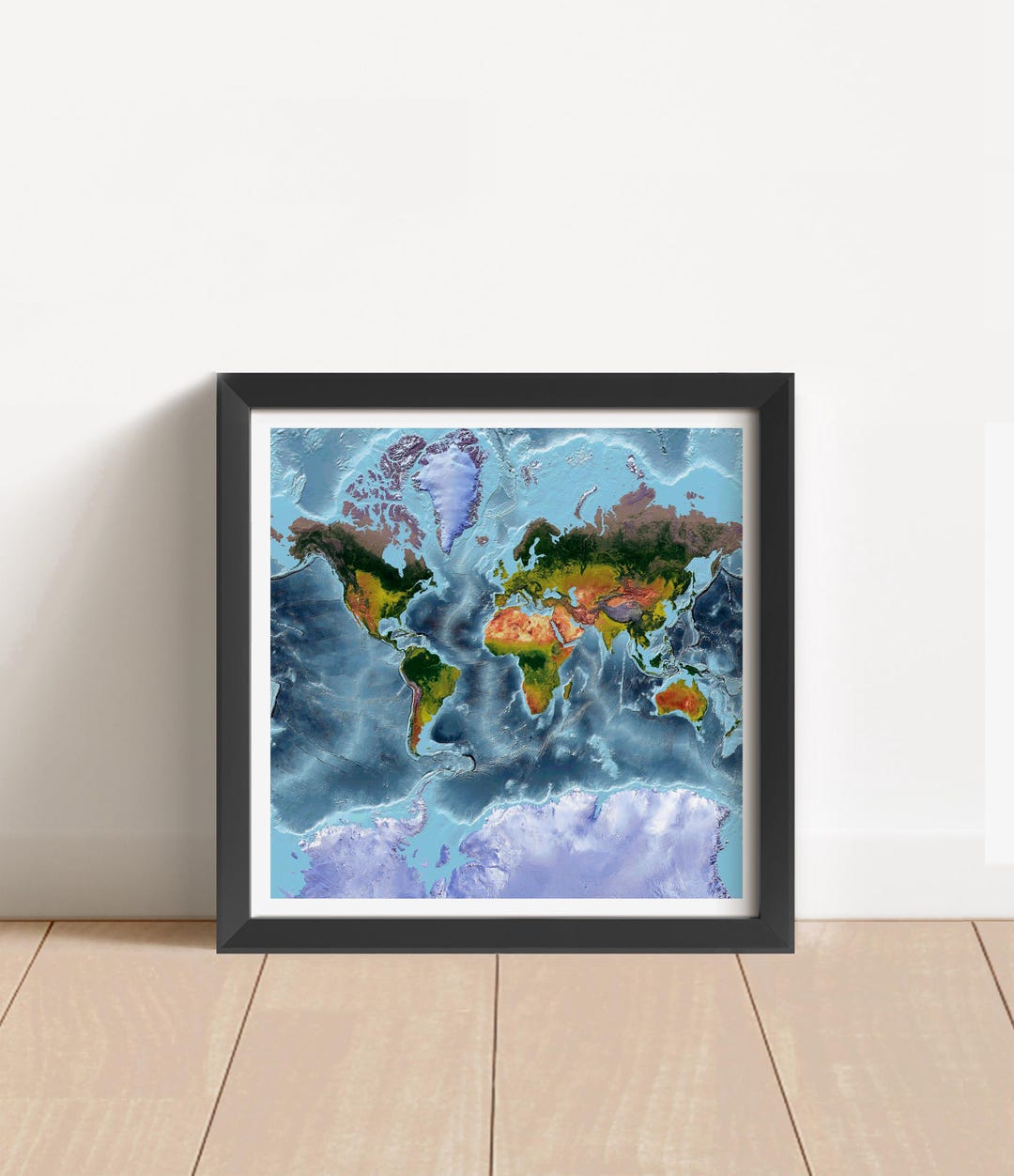 Mercator Projection World Map | Earth Map Print for Home Decor - Etsy