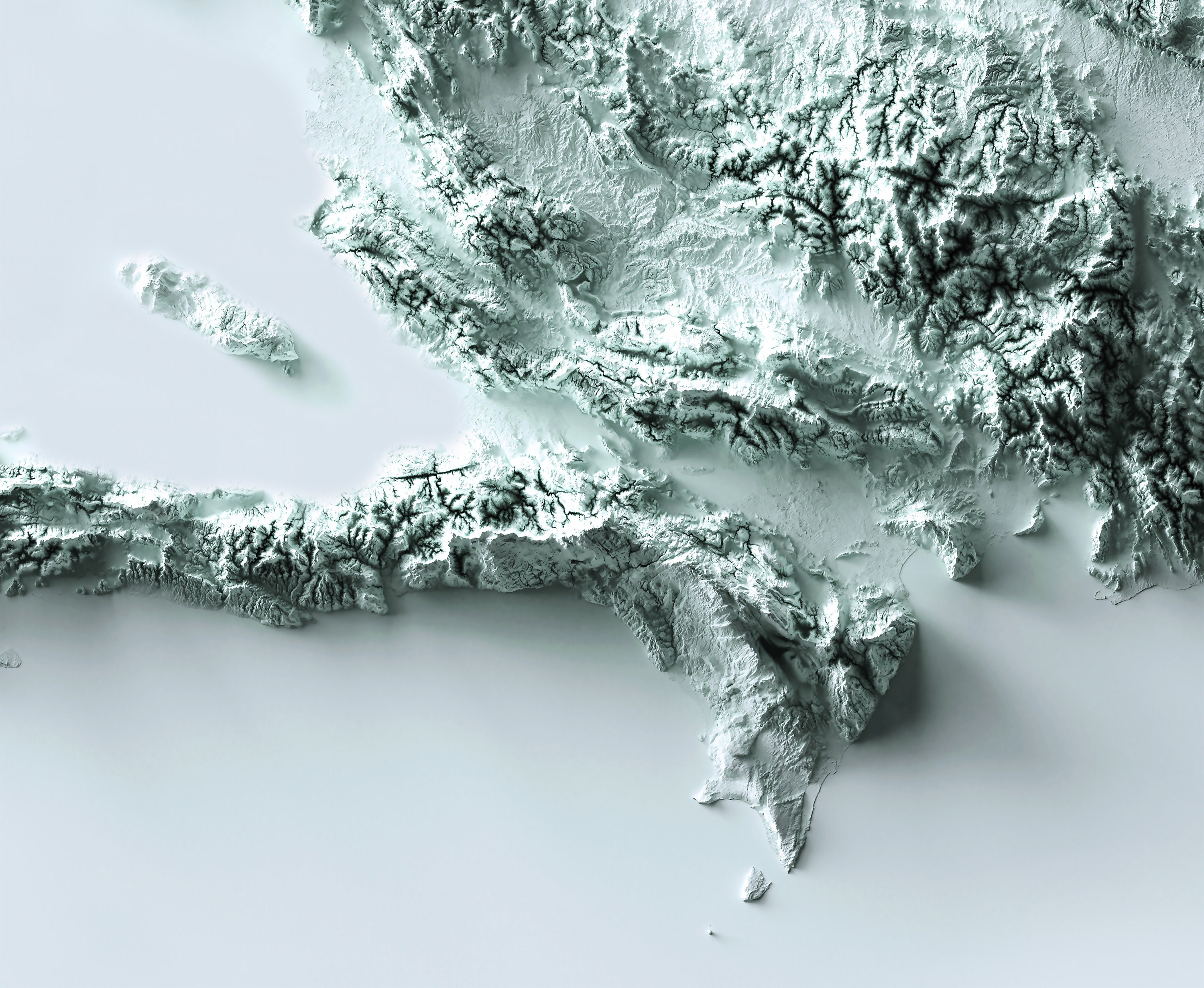 Hispaniola Island Map, Haiti Relief Map, Dominican Republic Map ...