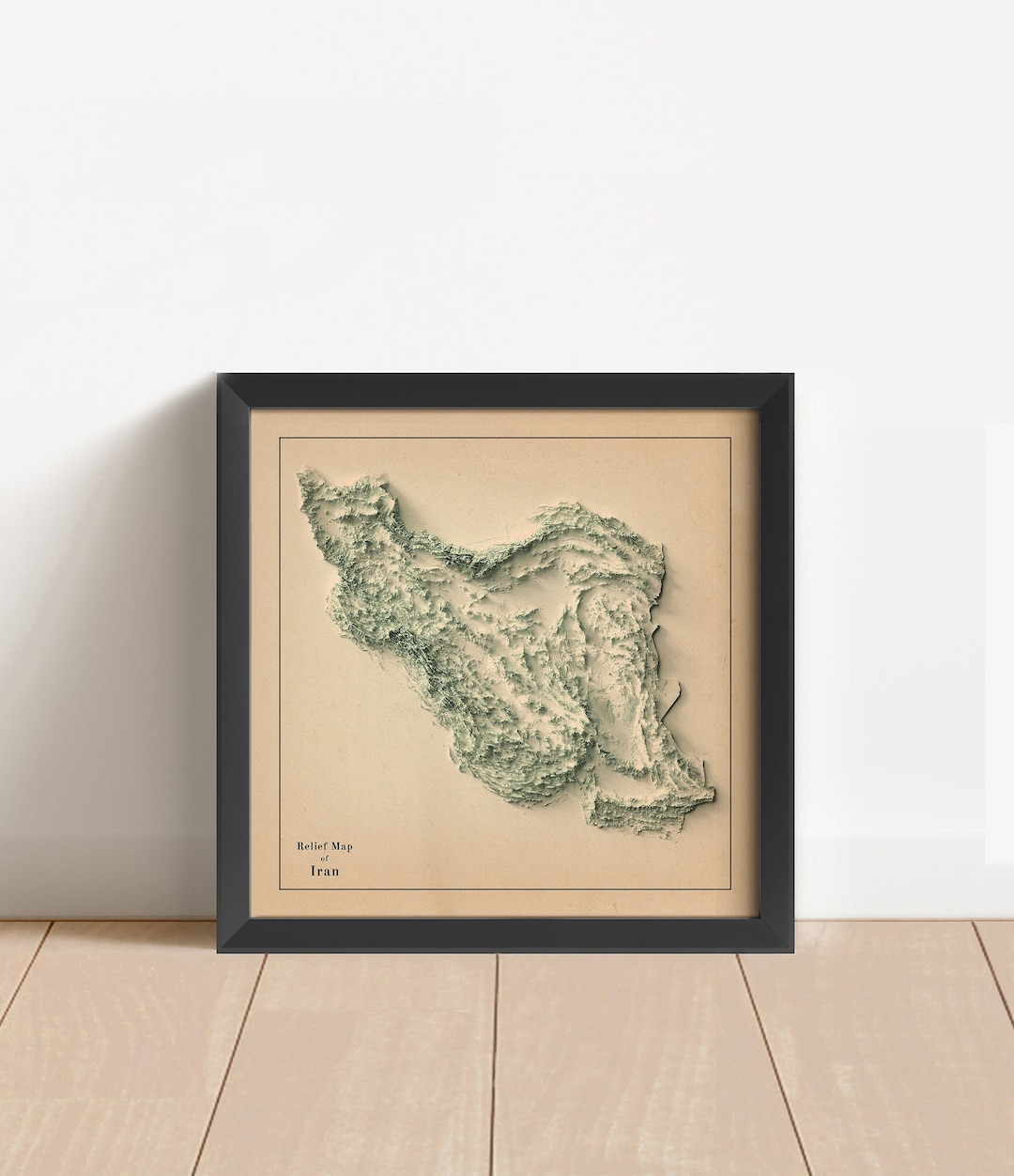 Iran Minimalist Relief Map | Iran Wall Art | Iran Framed Print ...
