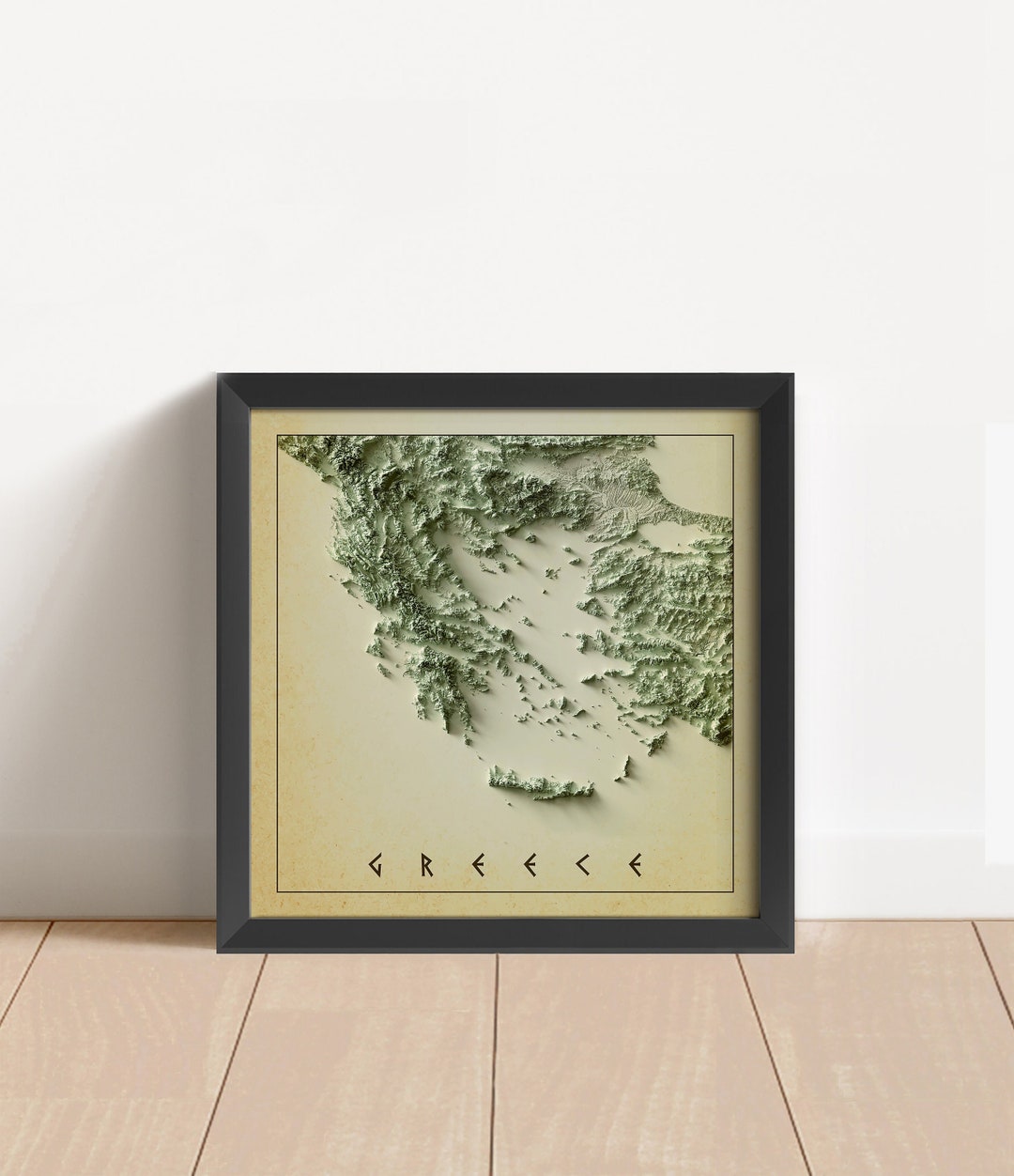 Greece Minimalist Relief Map | Greece Wall Art | Greece Framed Print ...
