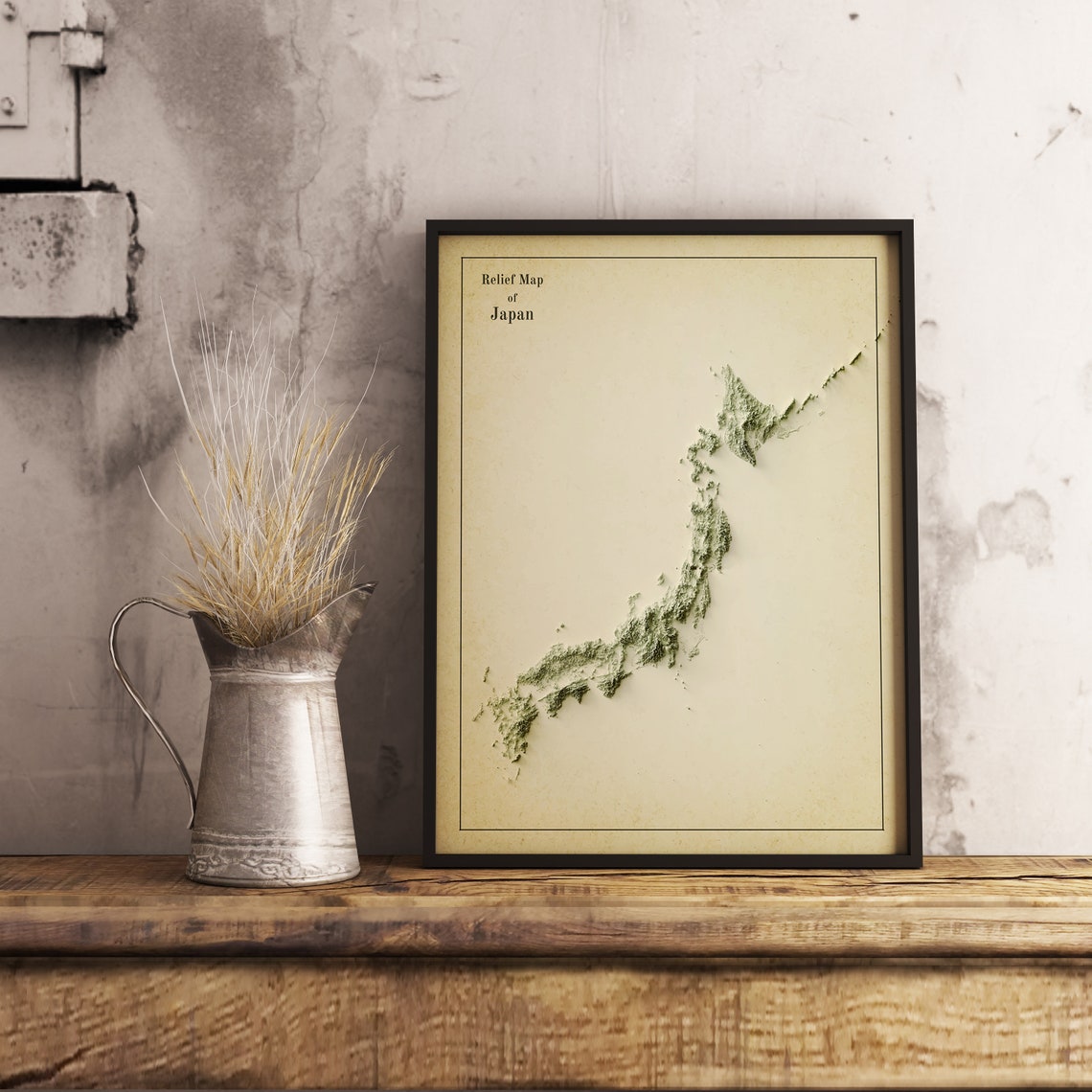 Japan Map set With Two Maps, Japan Relief Map, Japan Historical Map ...