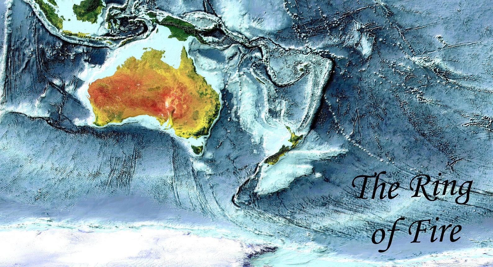 Pacific Ocean Ring of Fire Map, Pacific Ocean Relief Map, Ring of Fire ...